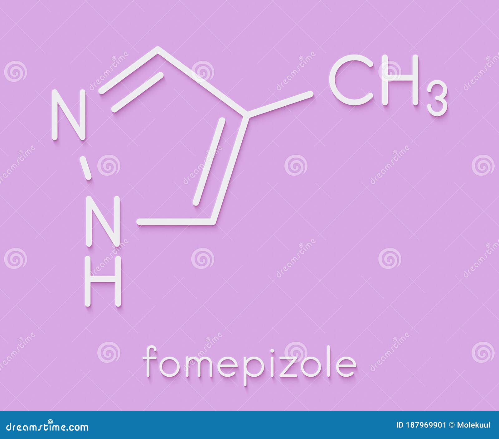 Fomepizole Methanol Poisoning Antidote Molecule. Skeletal Formula ...