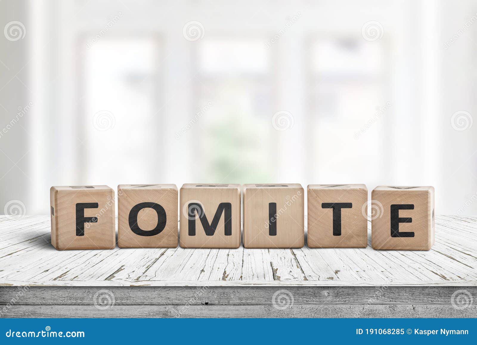 Fomite Sign Made of Blocks on a Wooden Table Stock Image - Image of ...