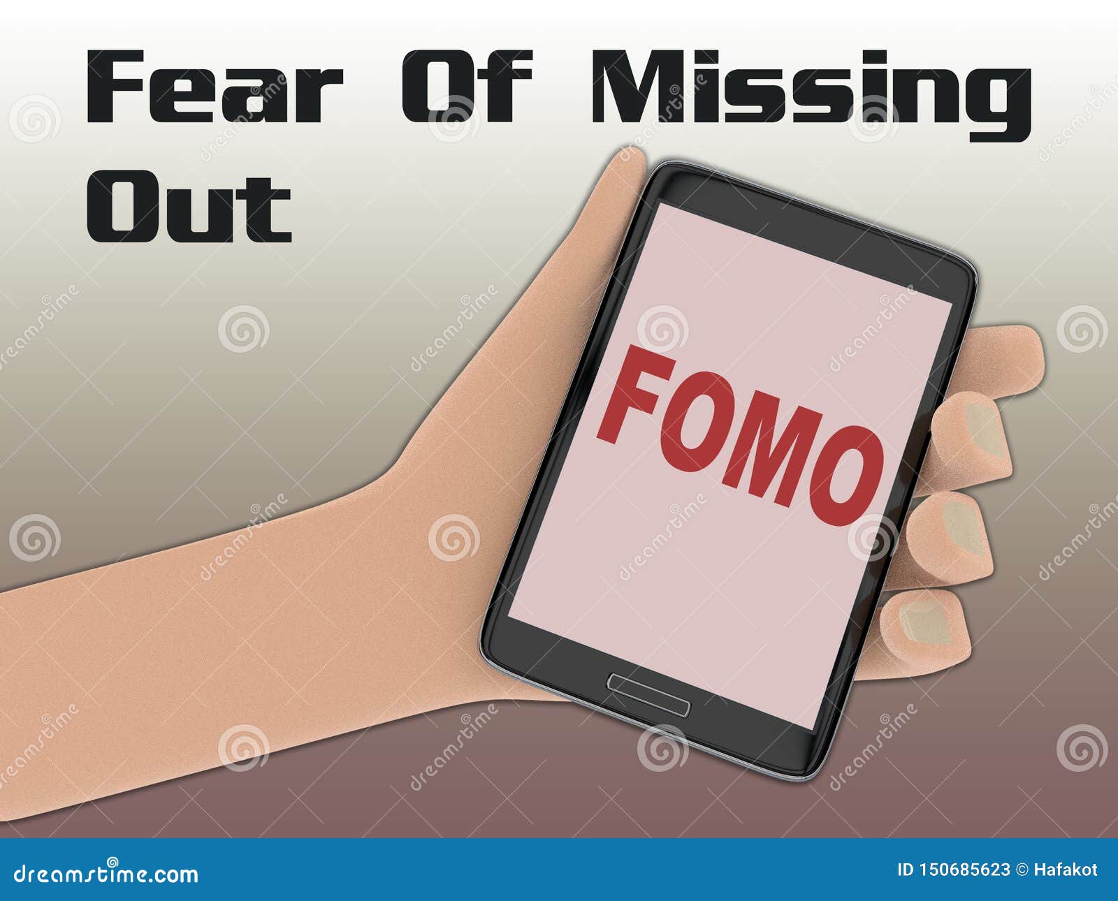 FOMO - emotional concept stock illustration. Illustration of emotion ...