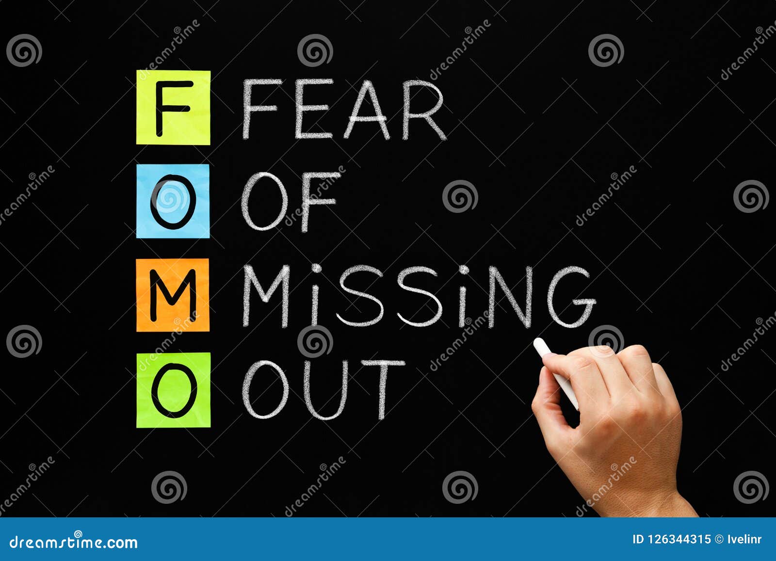 FOMO - Fear of Missing Out Concept Stock Image - Image of anxiety ...