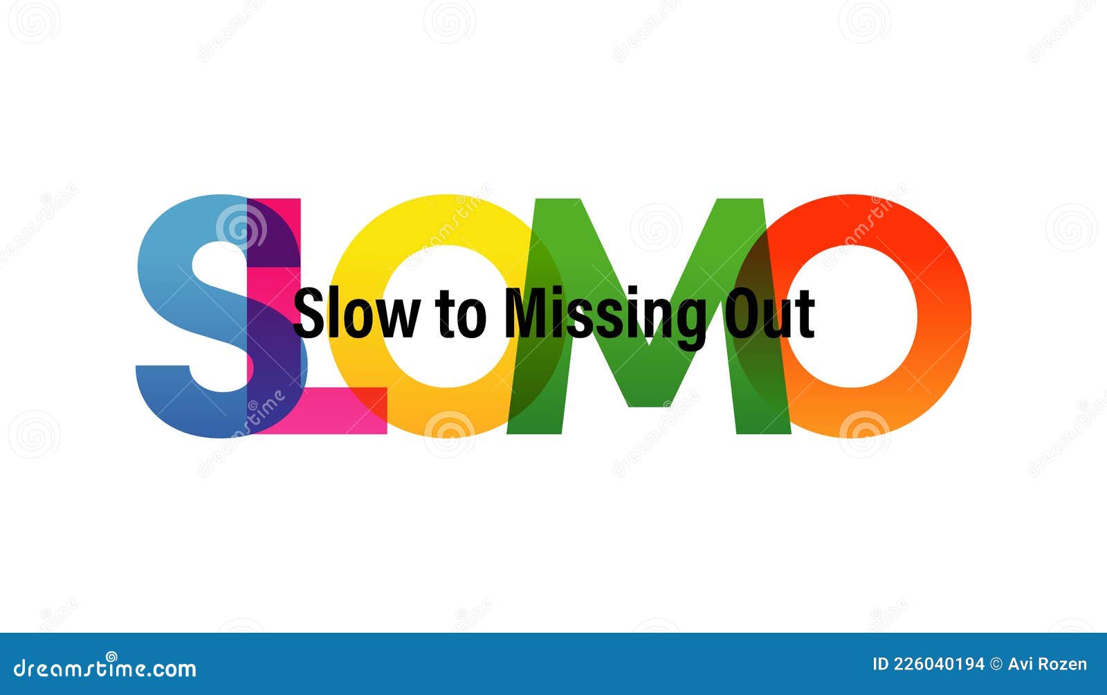 FOMO Word Vector Illustration. Slow To Missing Out. Colored Rainbow ...