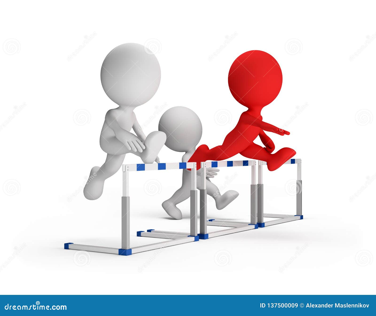 Fonctionnement Par Les Obstacles Illustration Stock - Illustration du ...