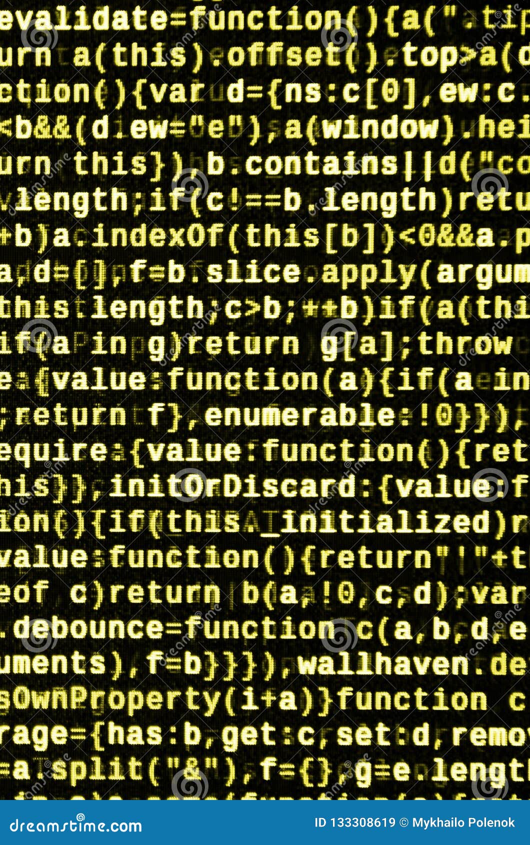 Fonctions De Javascript, Variables, Objets Surveillez Le Plan Rapproché Du Code Source De ...