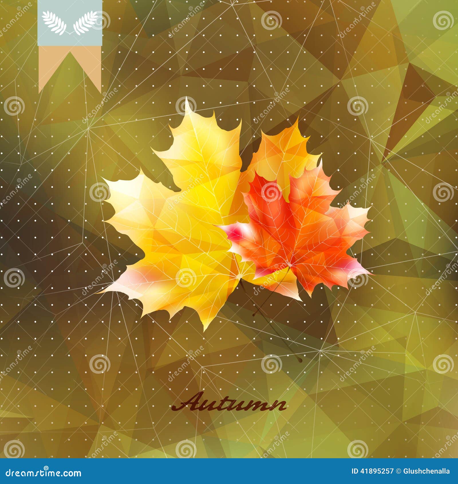 Fond Automnal De Feuille Fait De Triangles Illustration de Vecteur ...