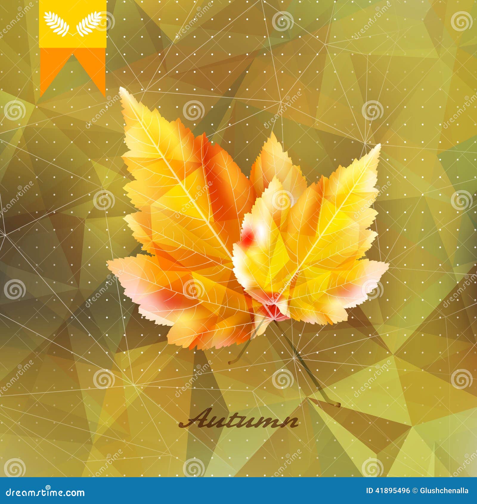 Fond Automnal De Feuille Fait De Triangles Illustration de Vecteur ...