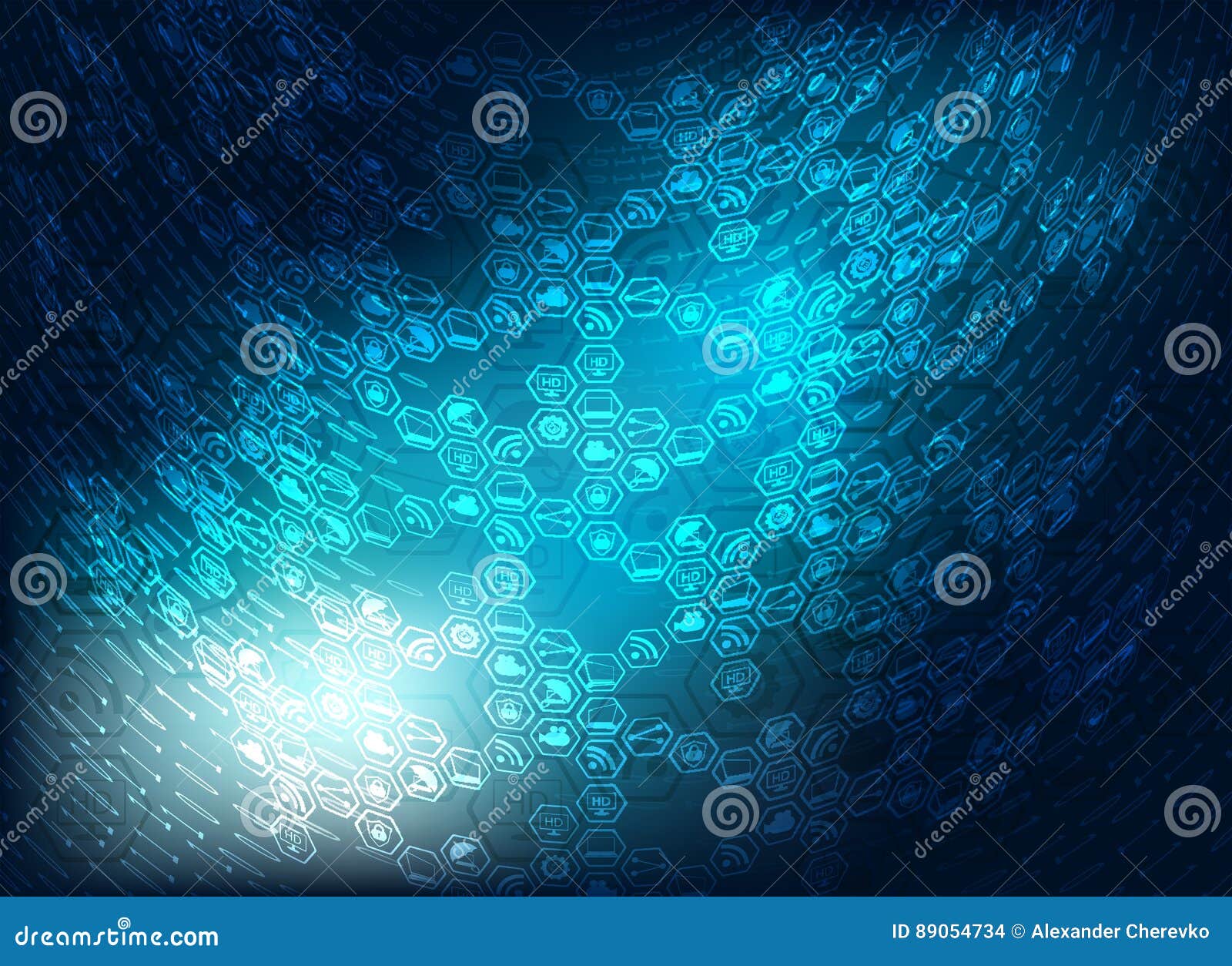 Fond Bleu Avec Des Logos De L'Internet Illustration de Vecteur ...