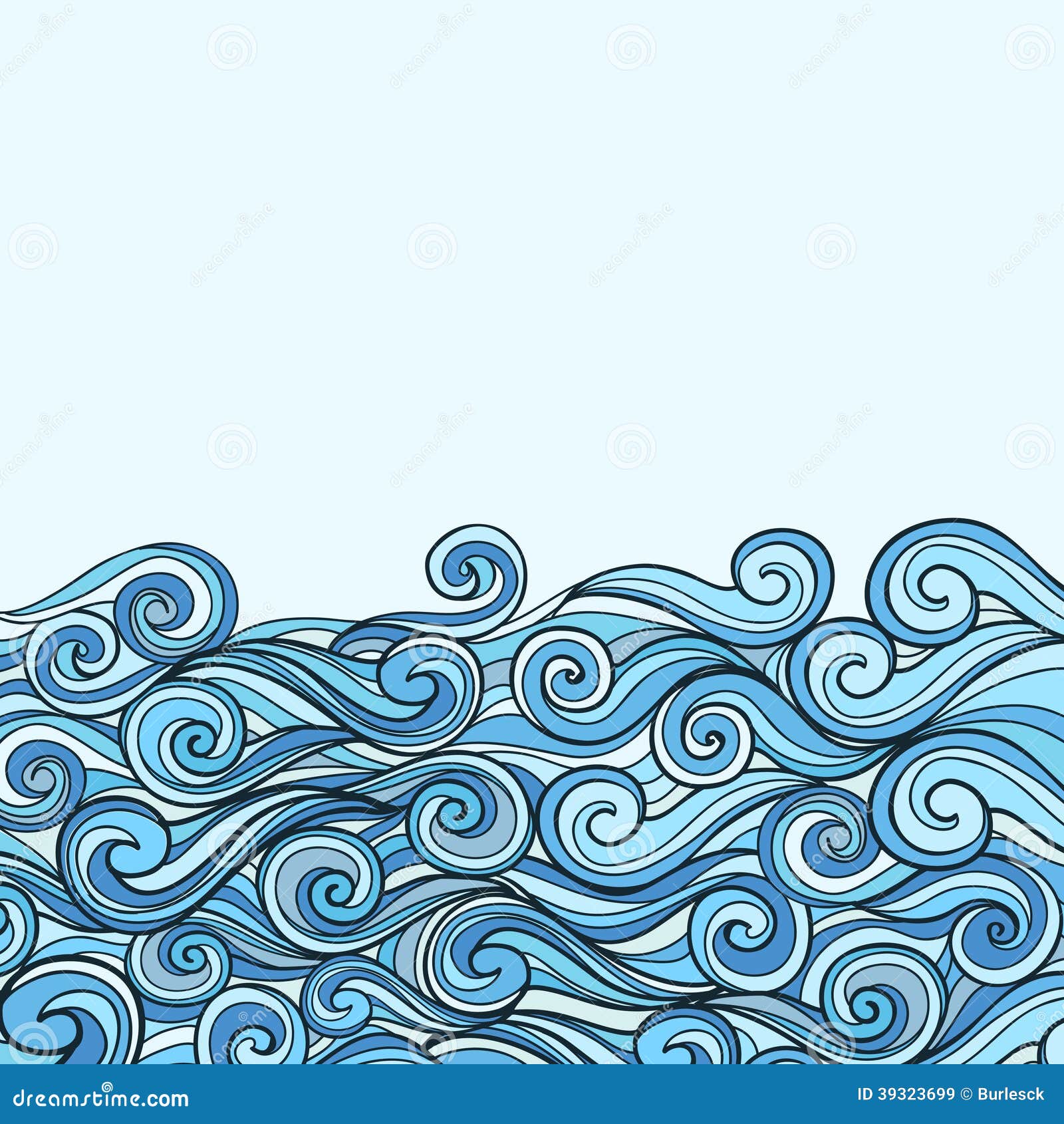 Fond bleu de vague de mer illustration de vecteur. Illustration du ...