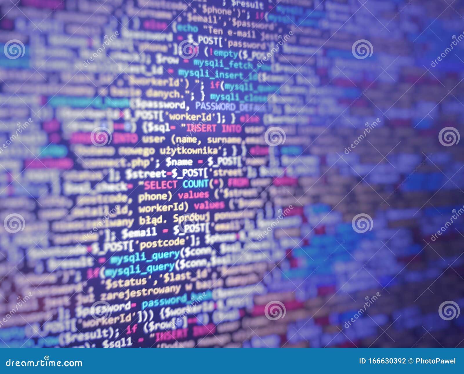 Fond Bleu Unique Php De Programmation Sur Lécran Dordinateur Portable Css Html Php De Code De