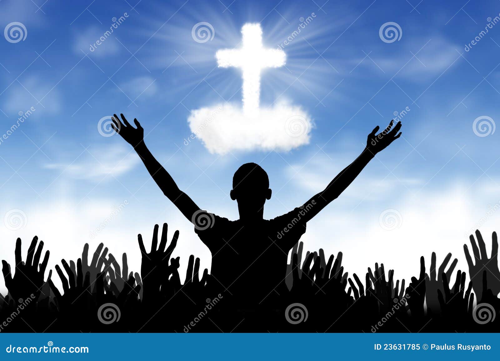 Fond chrétien : Croyants image stock. Image du croix - 23631785