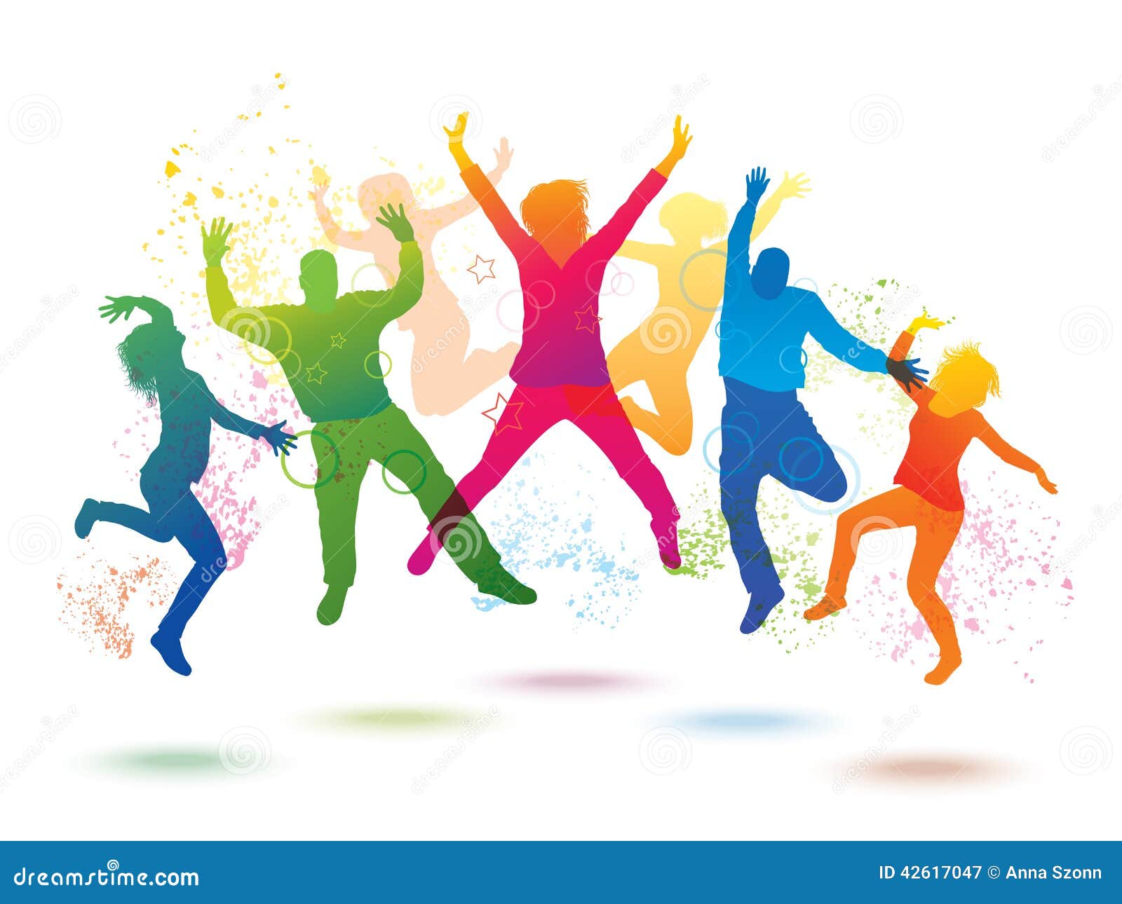 Fond Coloré Avec Des Personnes De Danse Illustration Stock - Image ...