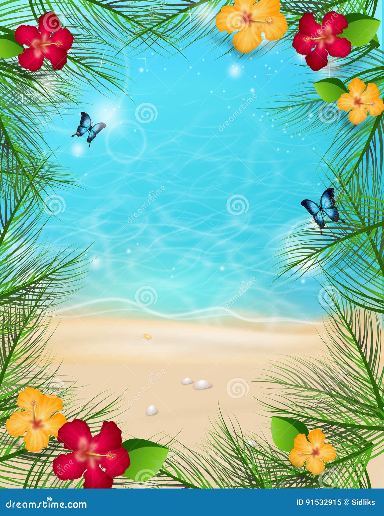 Fond d'affiche d'été illustration stock. Illustration du dessin - 91532915