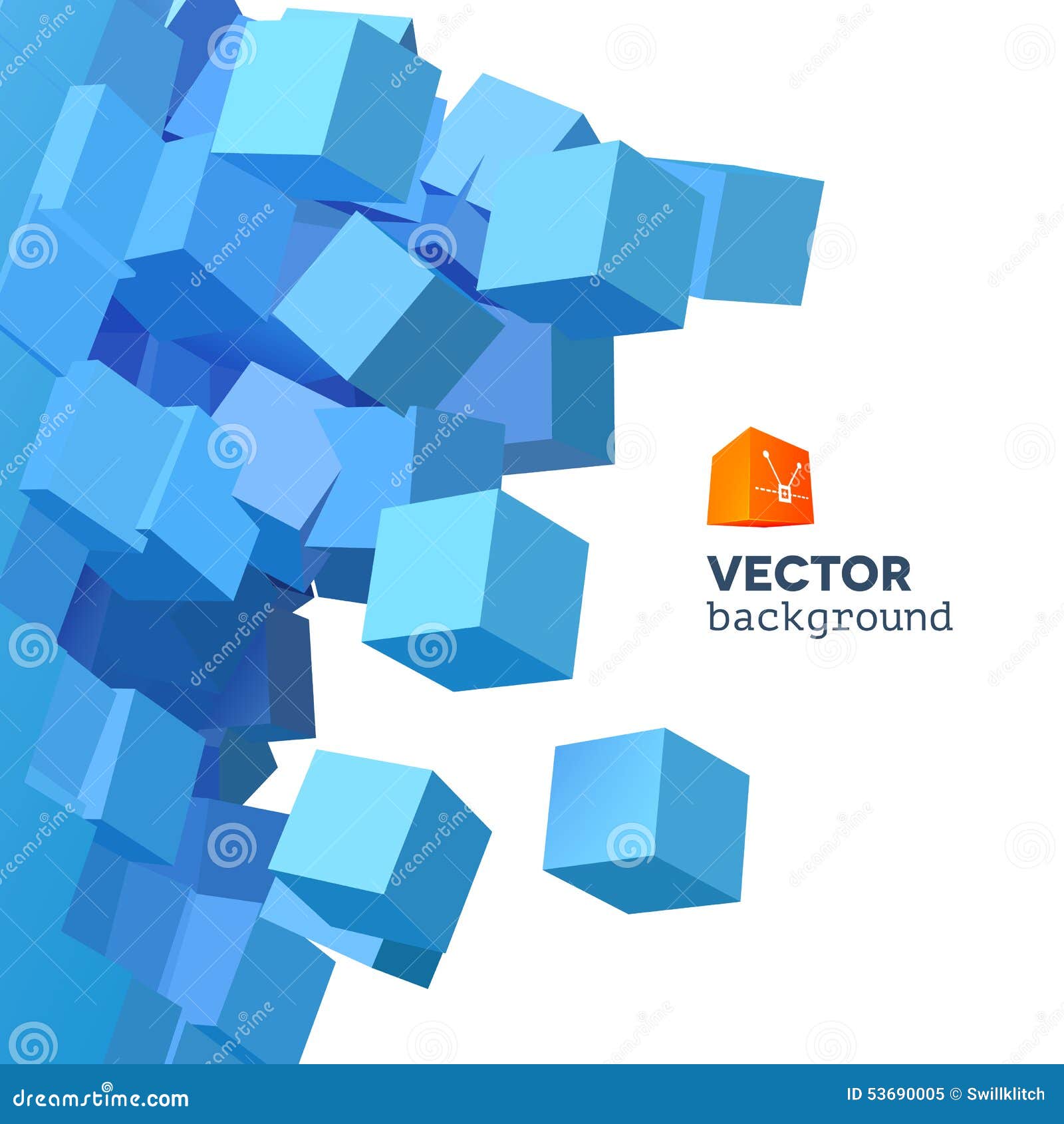 Fond D'explosion Du Vecteur 3D Avec Cubique Illustration de Vecteur ...