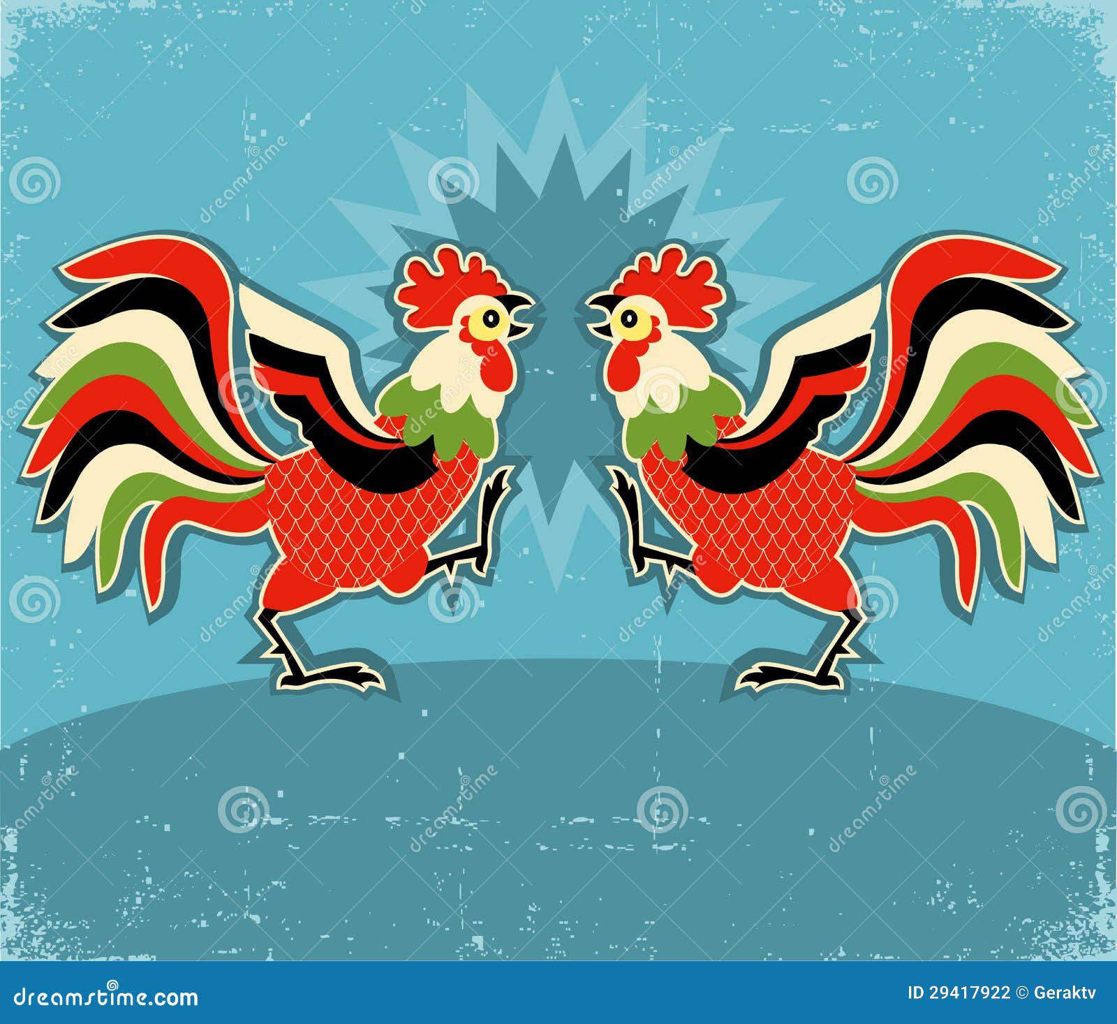 Fond D'illustration De Couleur Du Coq Fight.vector Illustration de ...