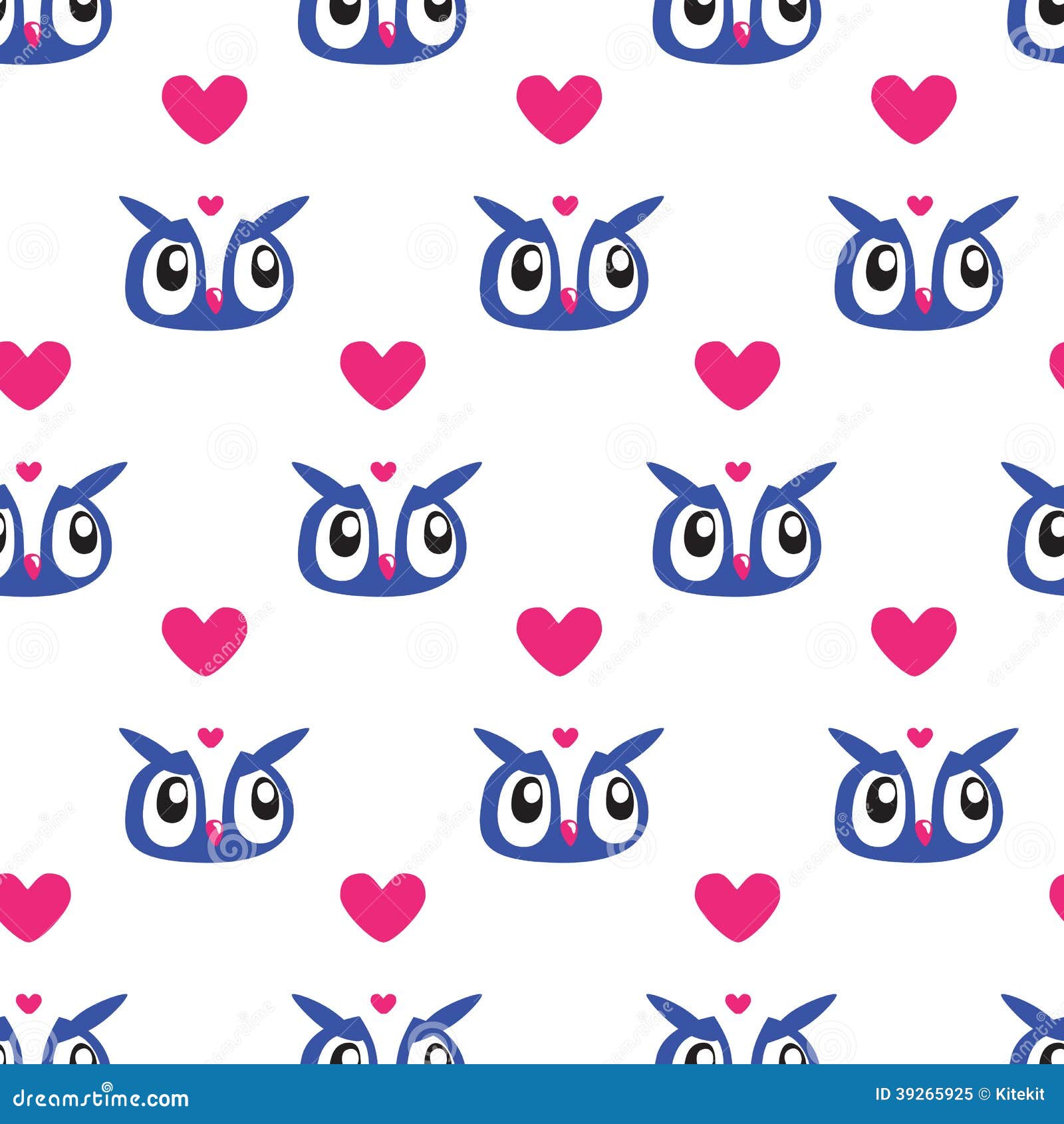 Fond d'Owl Heart Seamless illustration de vecteur. Illustration du ...
