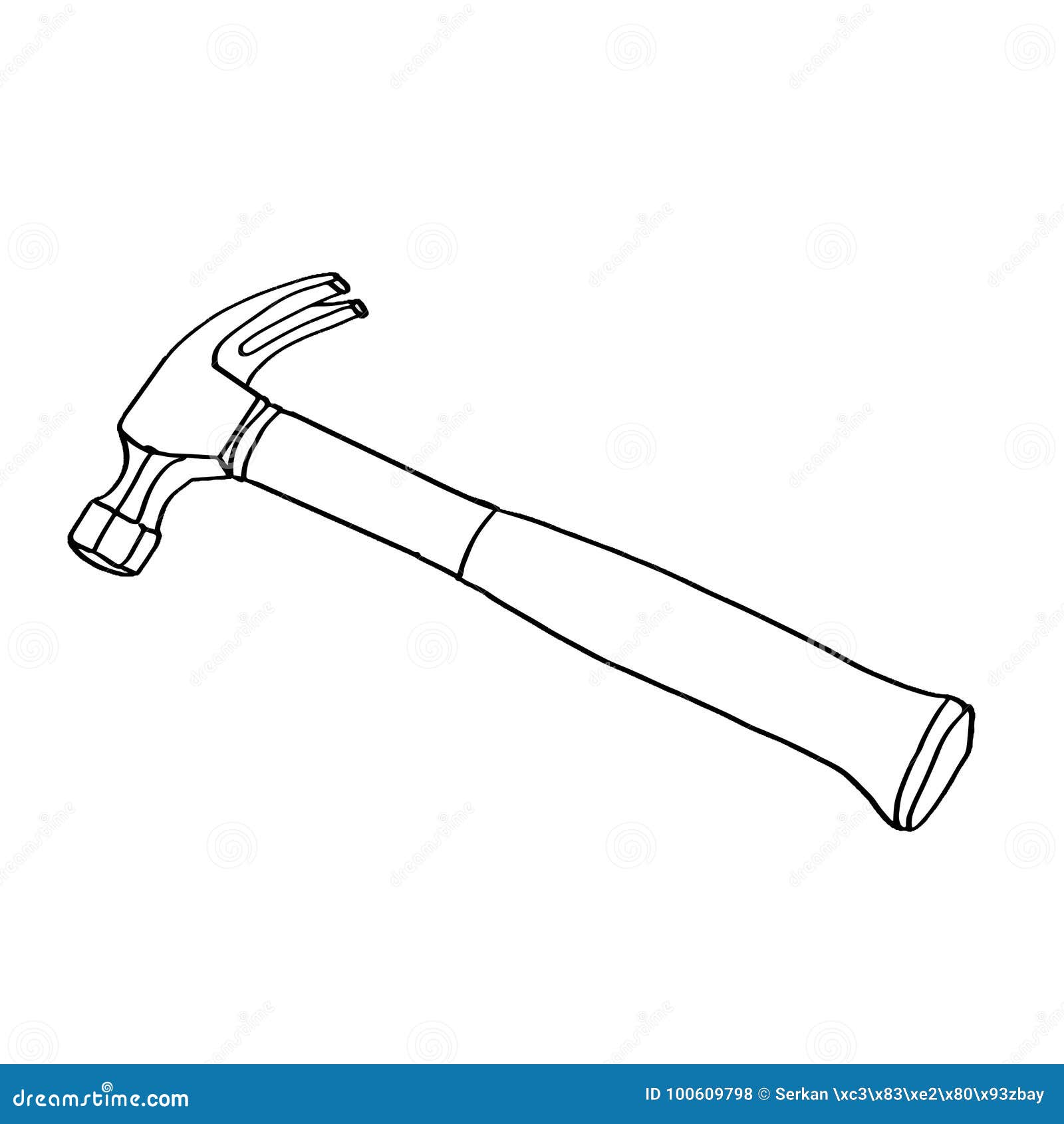 Fond De Blanc D'illustration De Dessin De Marteau Illustration de ...