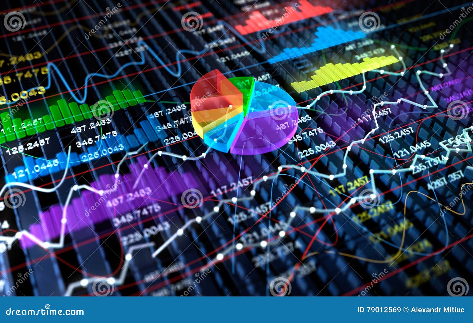 Fond De Graphique De La Bourse Des Valeurs 3D, Illustration Stock ...