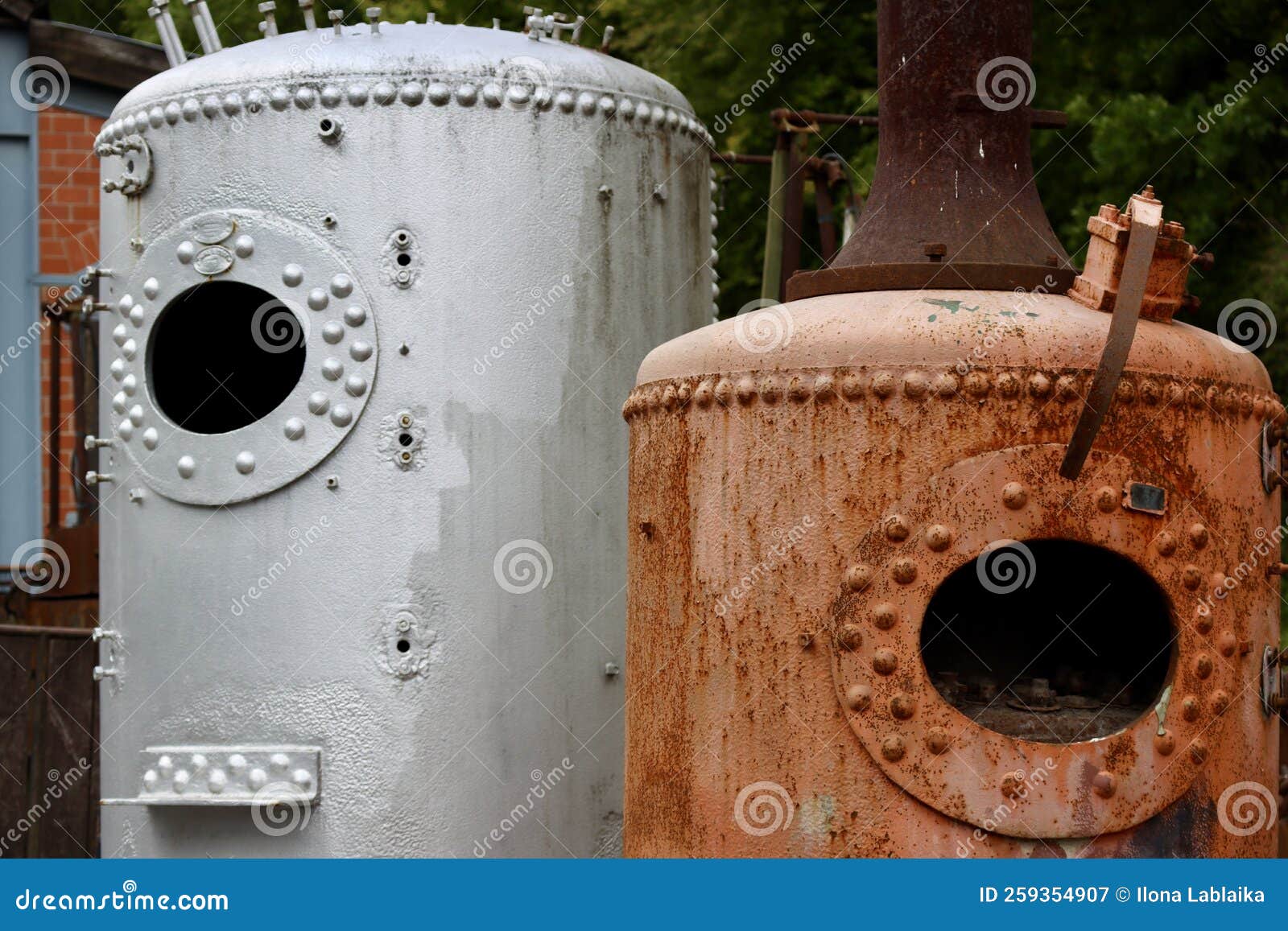 Fond de Gras boilers stock image. Image of museum, pressure - 259354907
