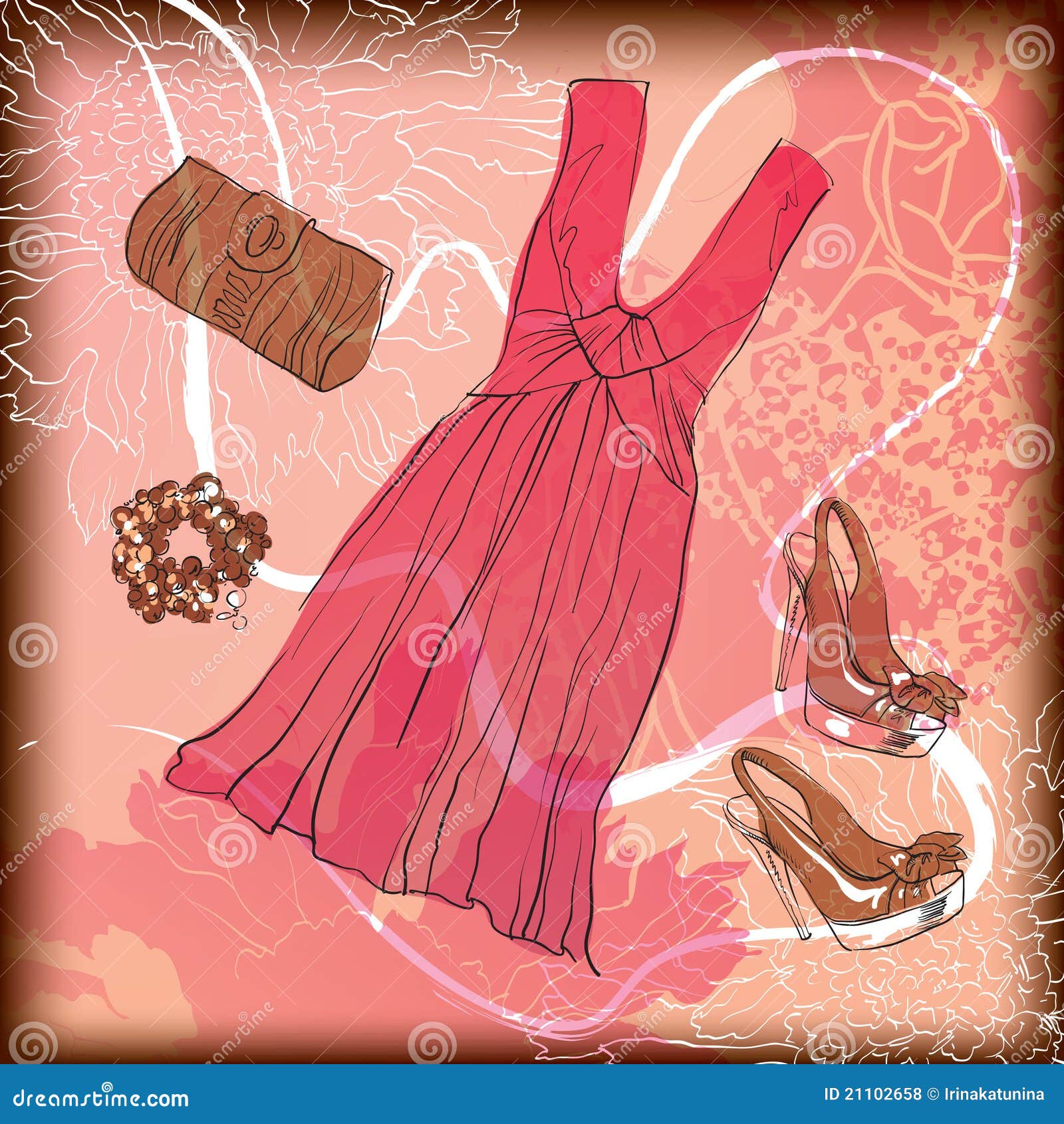 Fond de mode illustration de vecteur. Illustration du handbag - 21102658