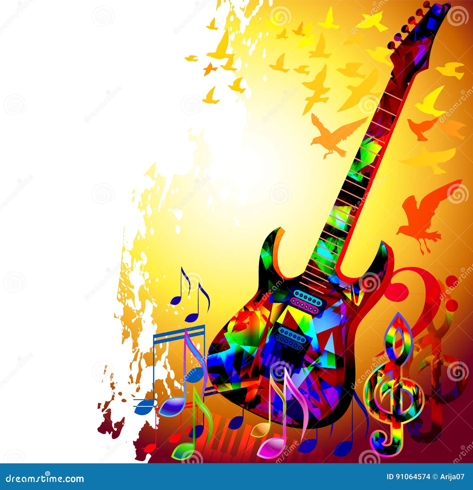 Fond De Musique Avec La Guitare Illustration de Vecteur - Illustration ...