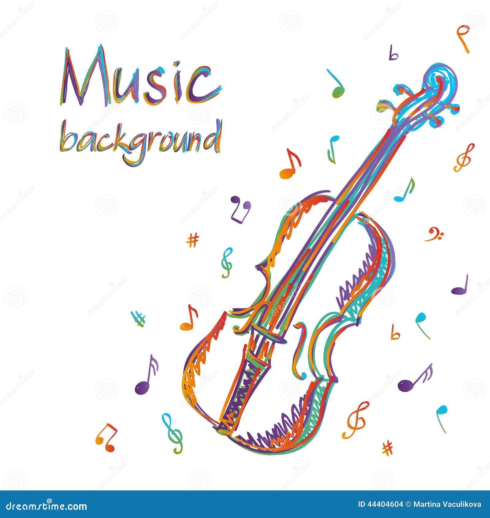 Fond De Musique De Violon Avec Des Notes Illustration de Vecteur ...