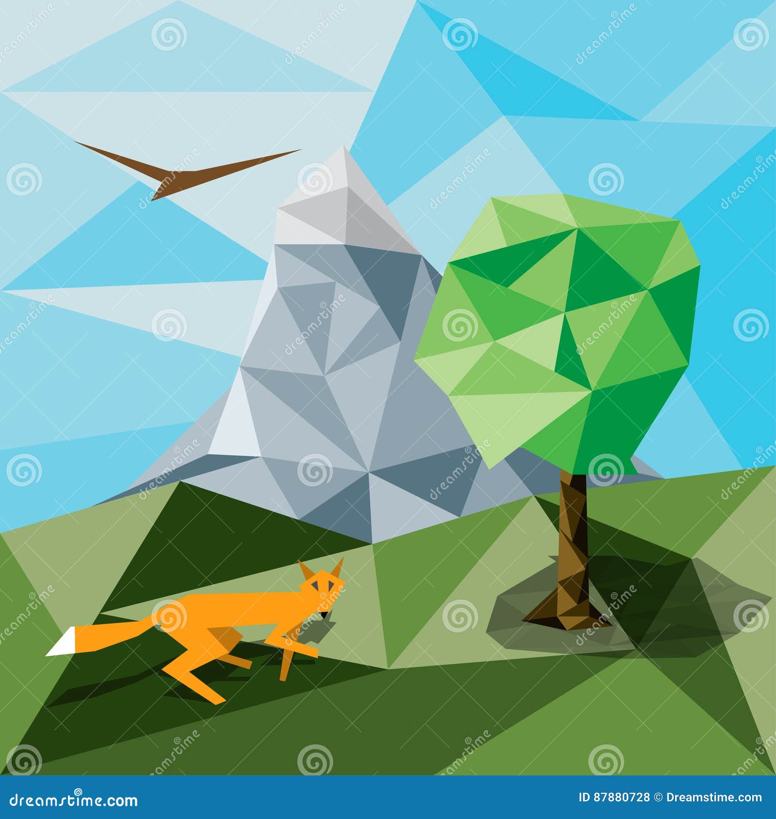 Fond De Paysage De Polygone Illustration Stock - Illustration du arbre ...