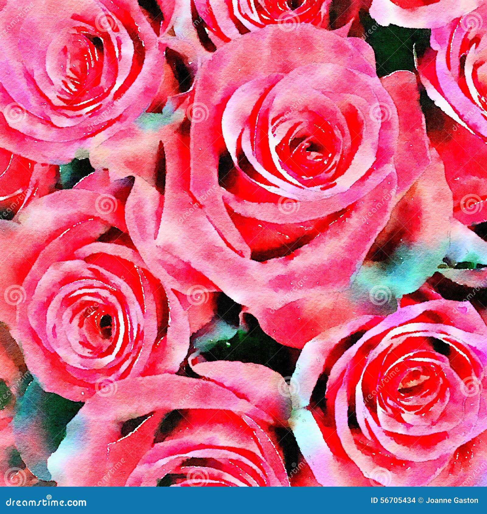 Fond De Roses Rouges D'aquarelle Illustration Stock - Illustration du ...