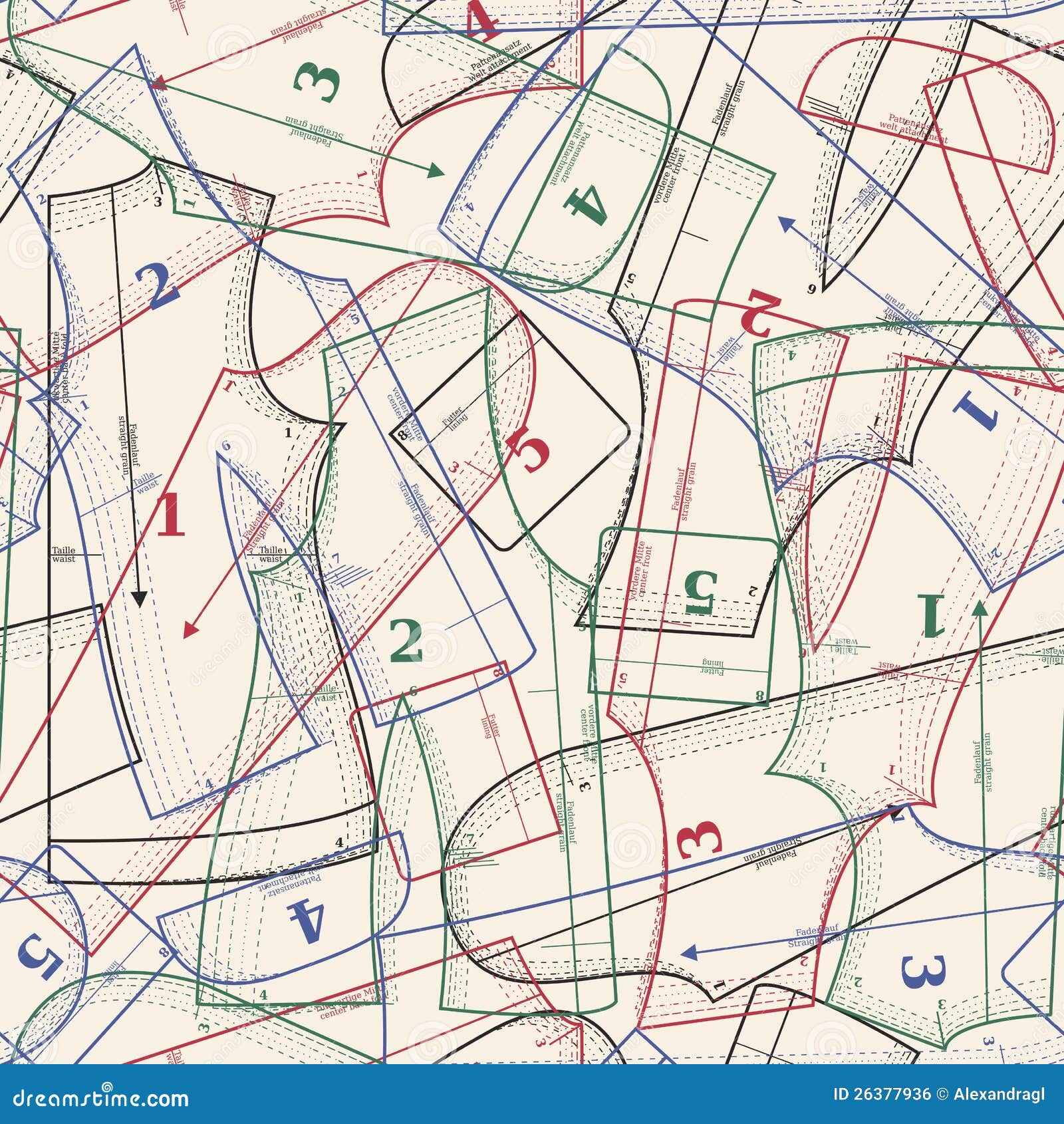 Fond De Vecteur Avec Les Configurations De Couture Illustration de ...