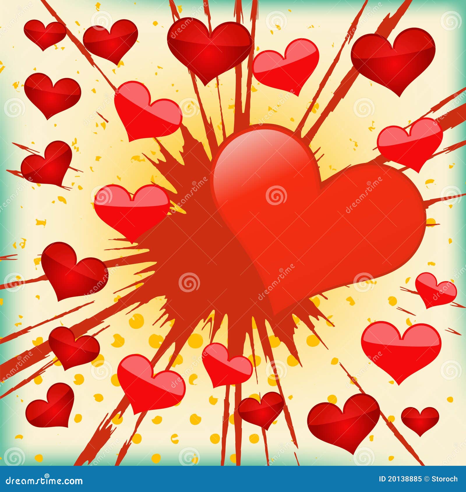 Fond De Vecteur De Coeur D'explosion. Photo libre de droits - Image ...