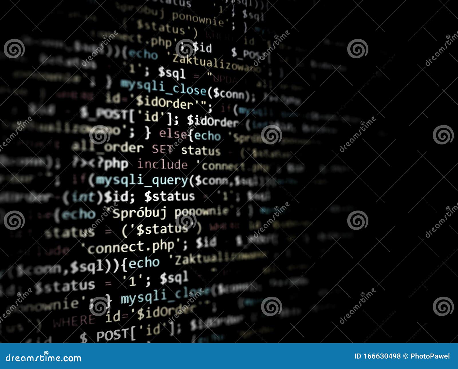 Fond Noir Unique PHP De Programmation Sur L'écran D'ordinateur Portable CSS HTML, PHP De Code De ...