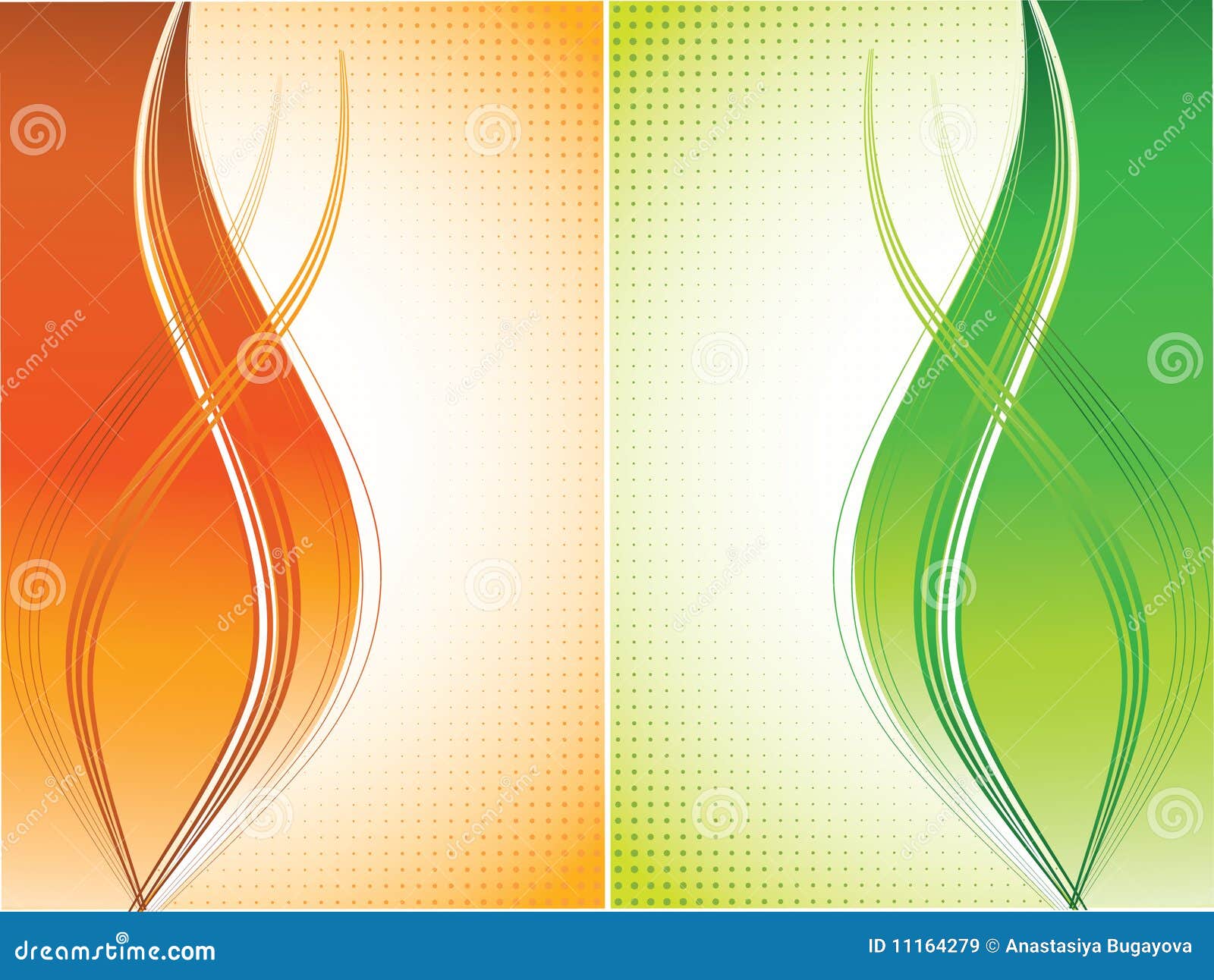 Fond Orange Et Vert De Courbes Illustration de Vecteur - Illustration ...