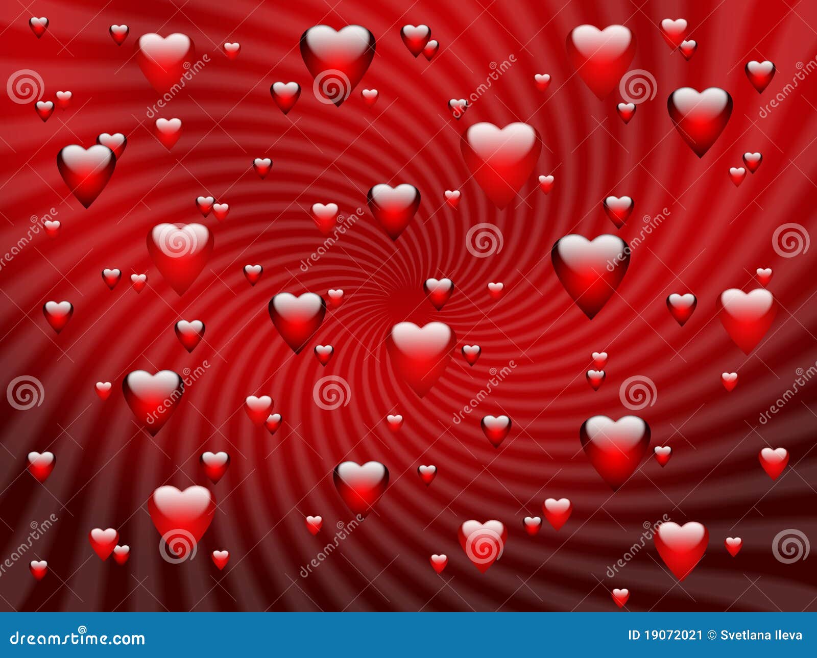 Fond Romantique Rouge Abstrait Avec Des Coeurs Illustration Stock ...