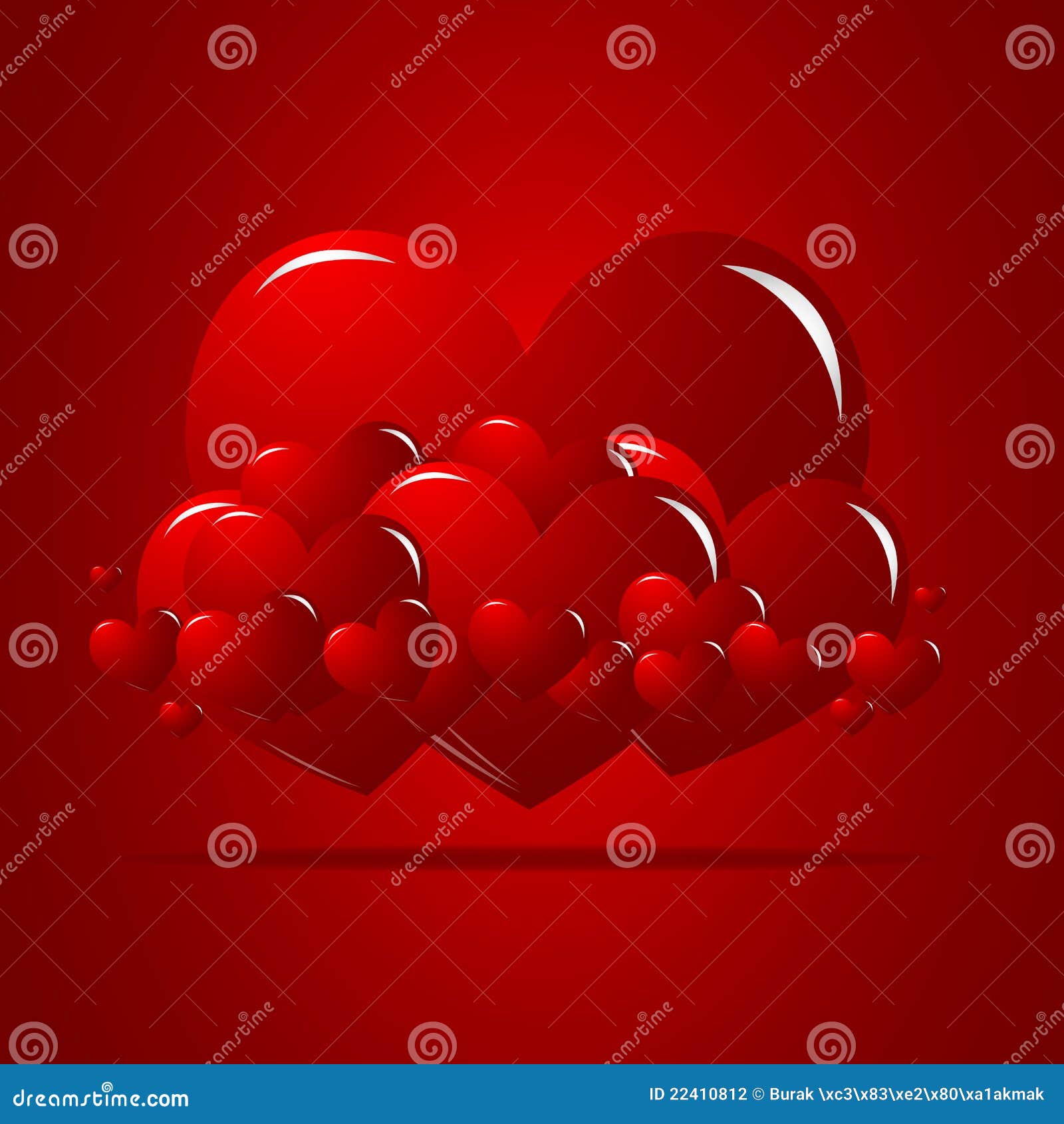 Fond rouge avec des coeurs illustration de vecteur. Illustration du ...