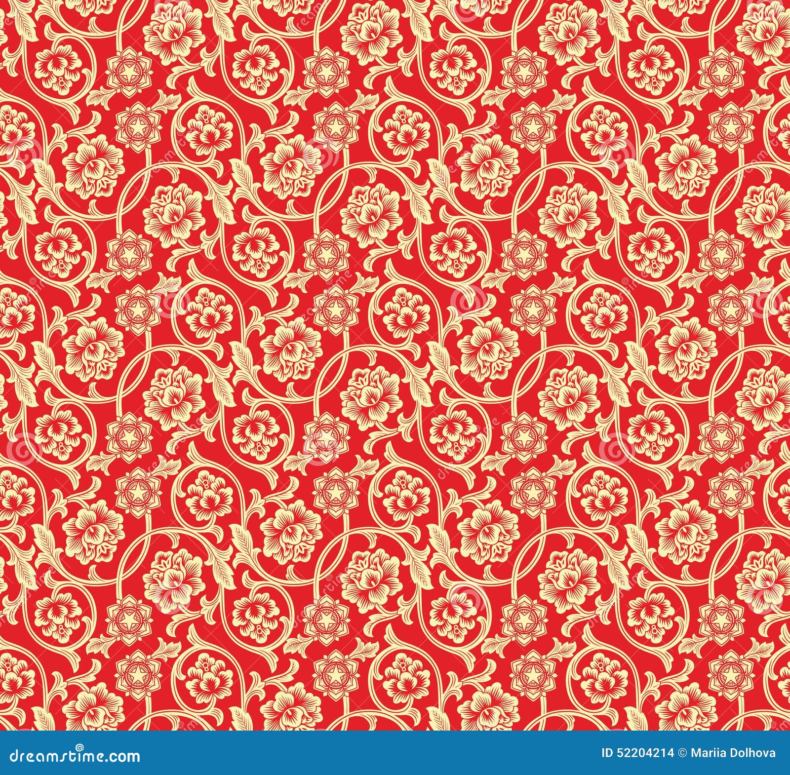 Fond Rouge Chinois Avec Des Fleurs Illustration de Vecteur ...