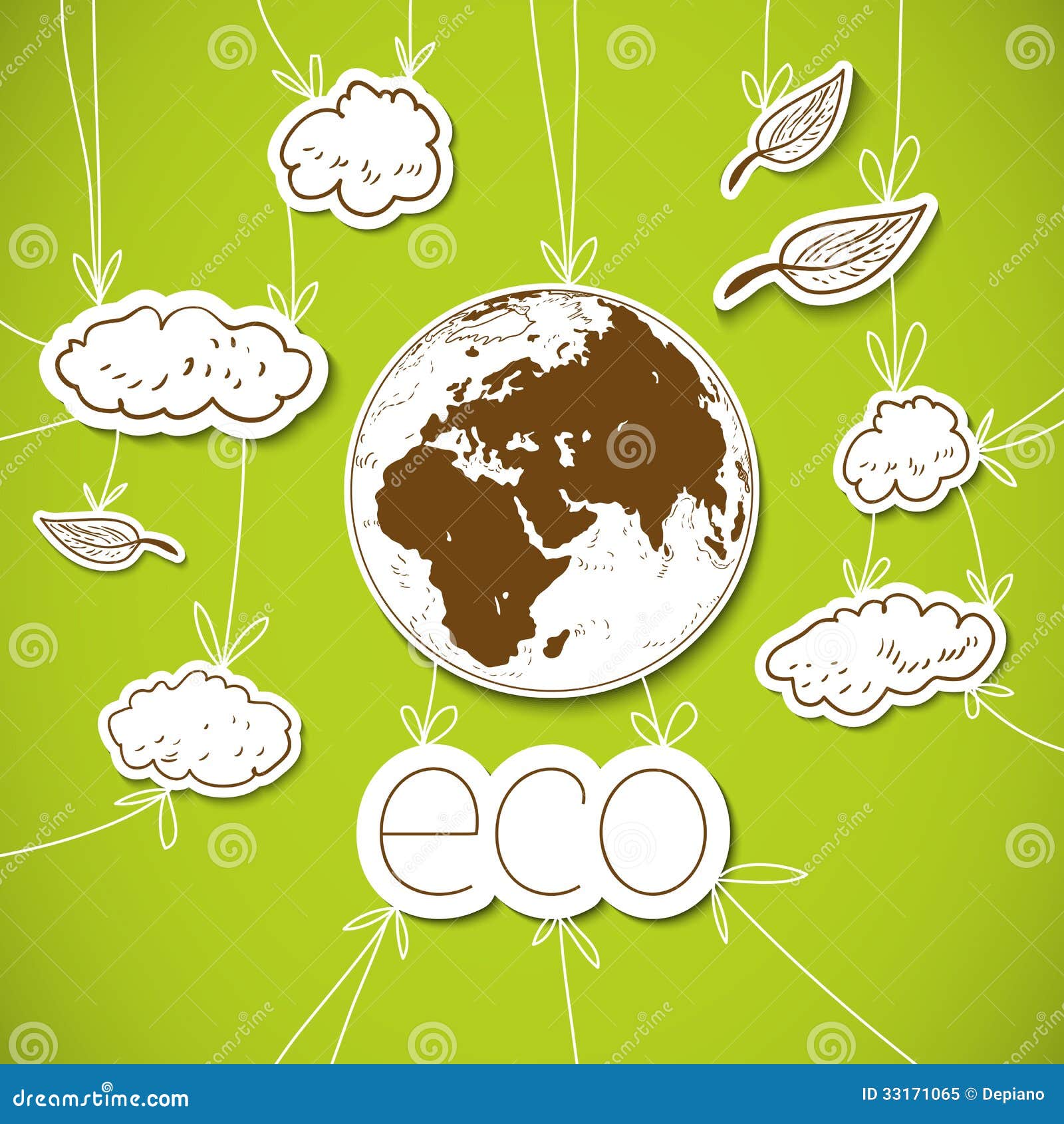Fond Vert D'eco Avec La Terre Illustration de Vecteur - Illustration du ...