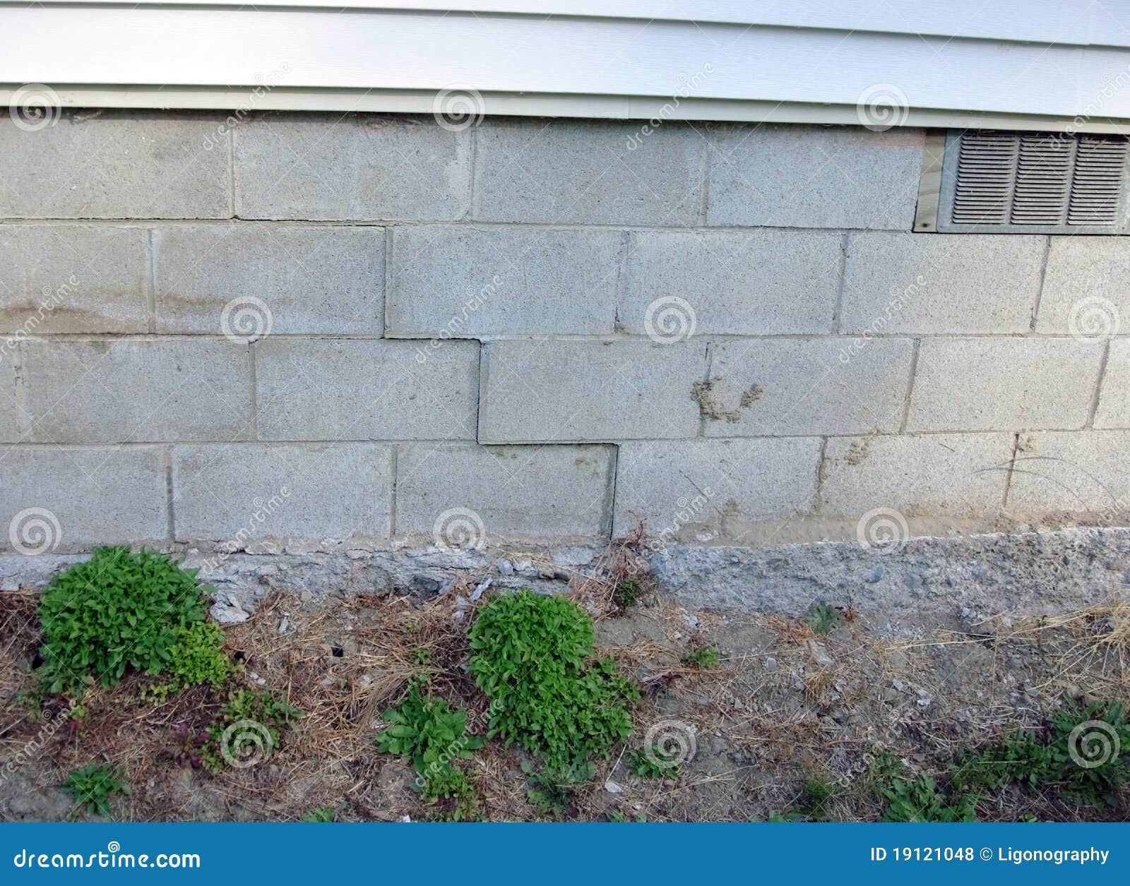 Fondamento incrinato fotografia stock. Immagine di cemento - 19121048