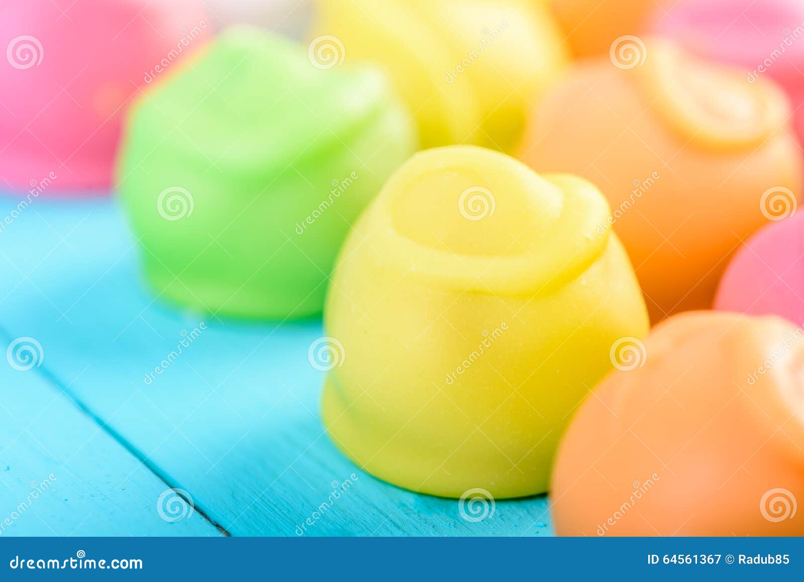 Fondant Candies on Turquoise Stock Image - Image of macro, blue: 64561367