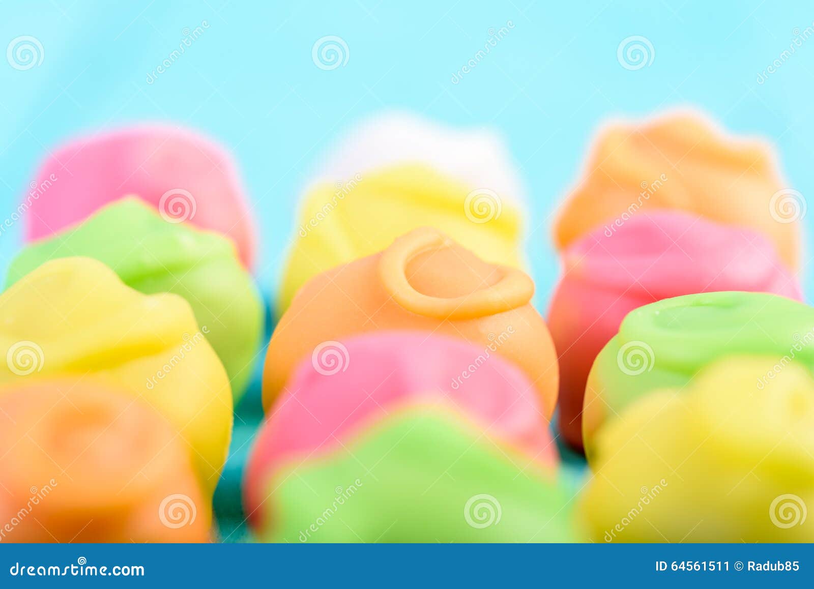 Fondant Candies on Turquoise Stock Image - Image of macro, gourmet ...