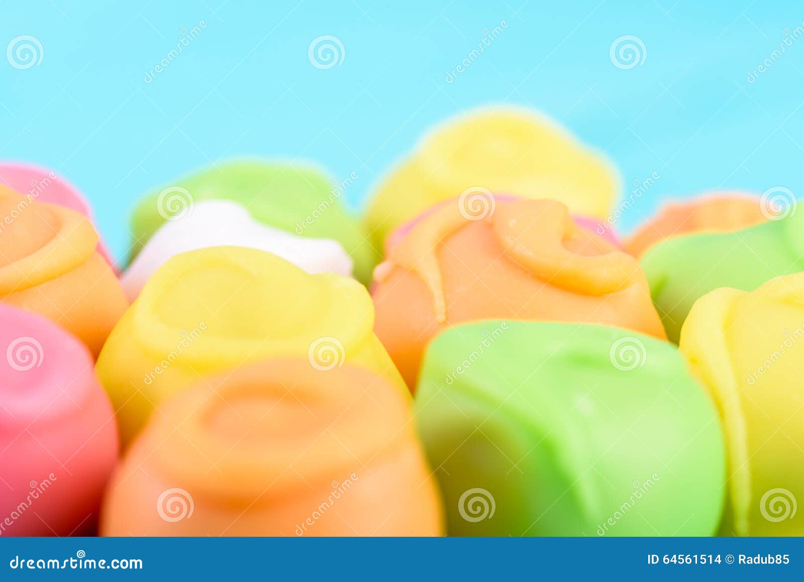 Fondant Candies on Turquoise Stock Photo - Image of cookies, close ...