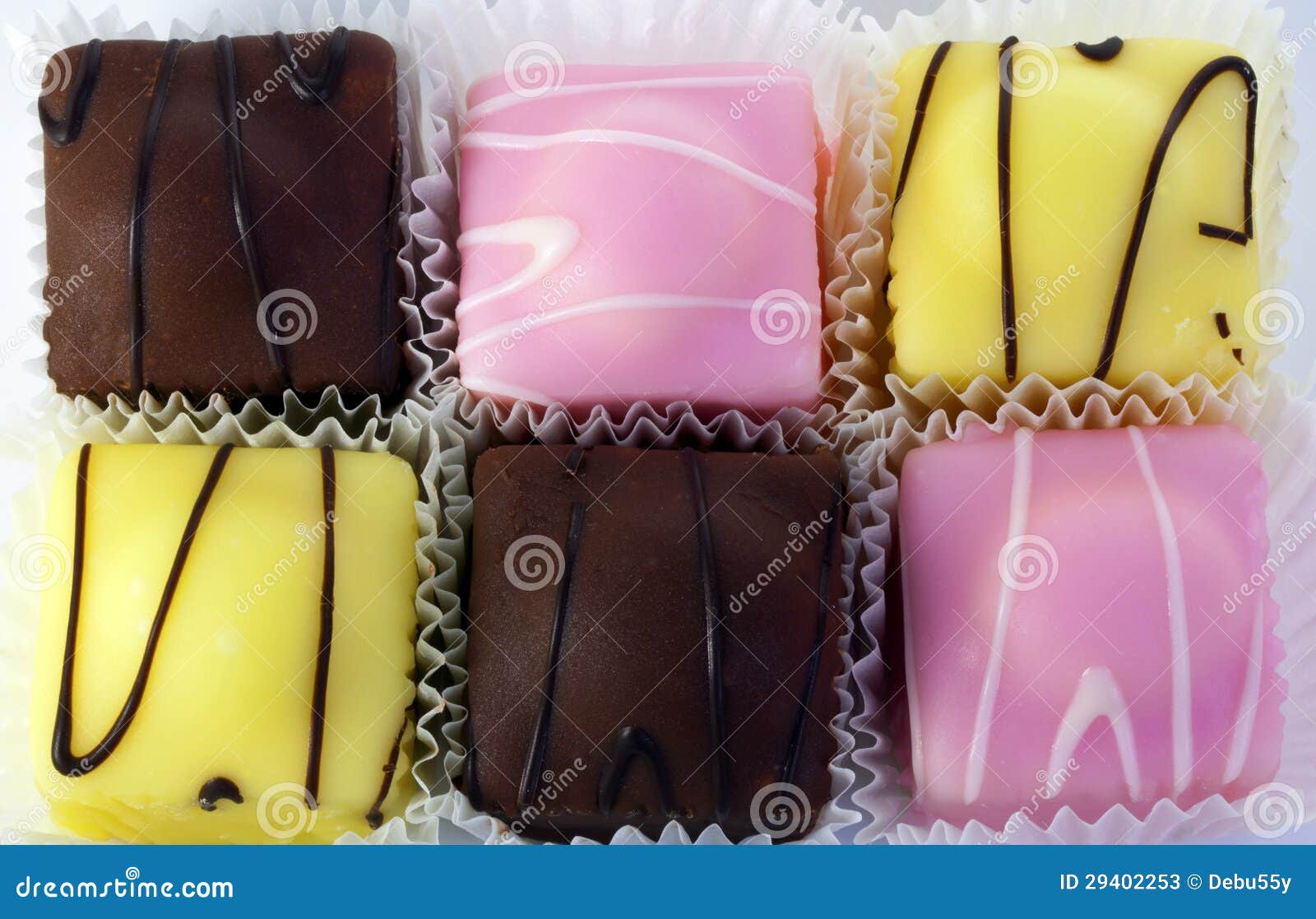 Fondant fancies. stock image. Image of candy, colour - 29402253