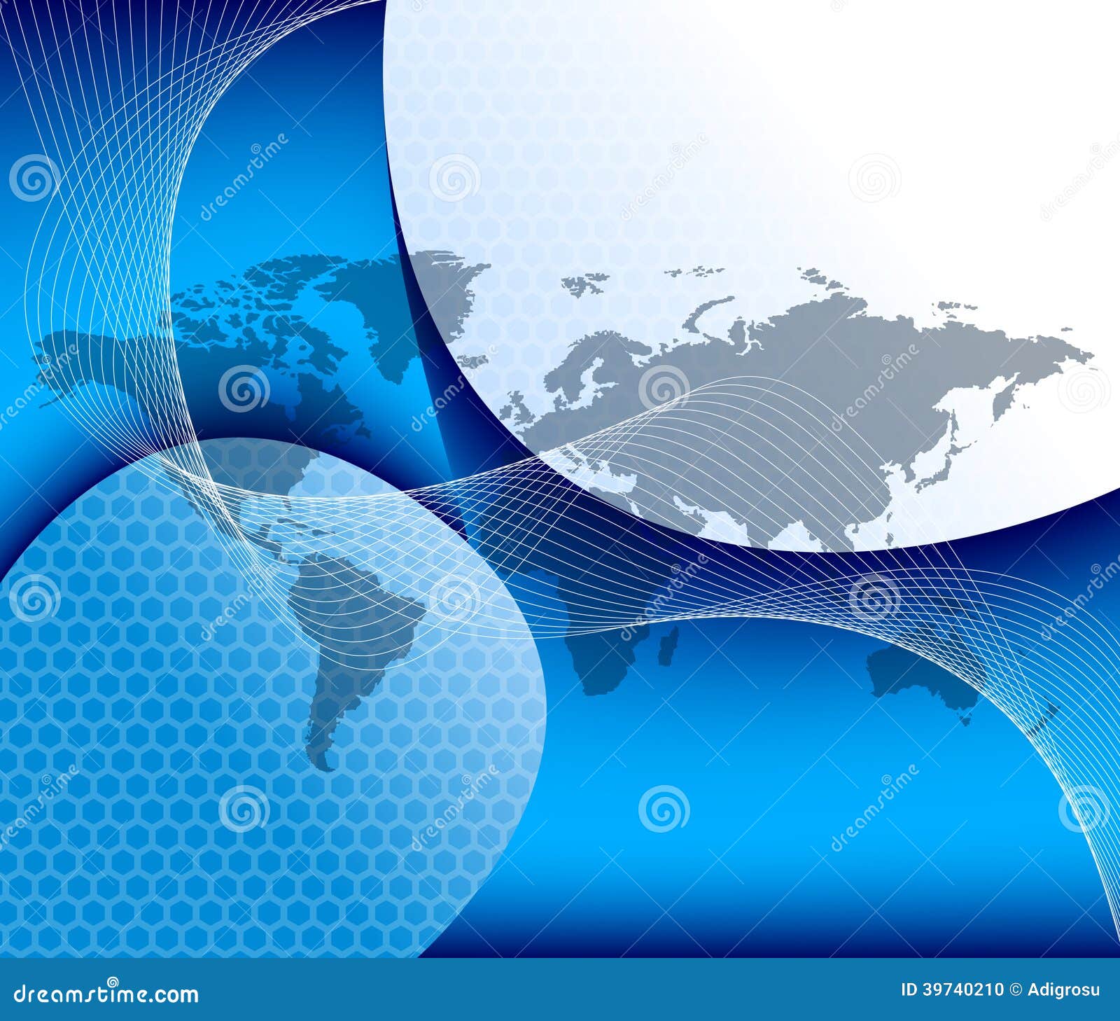 Fondo Abstracto Azul Con El Mapa Del Mundo Ilustración del Vector ...