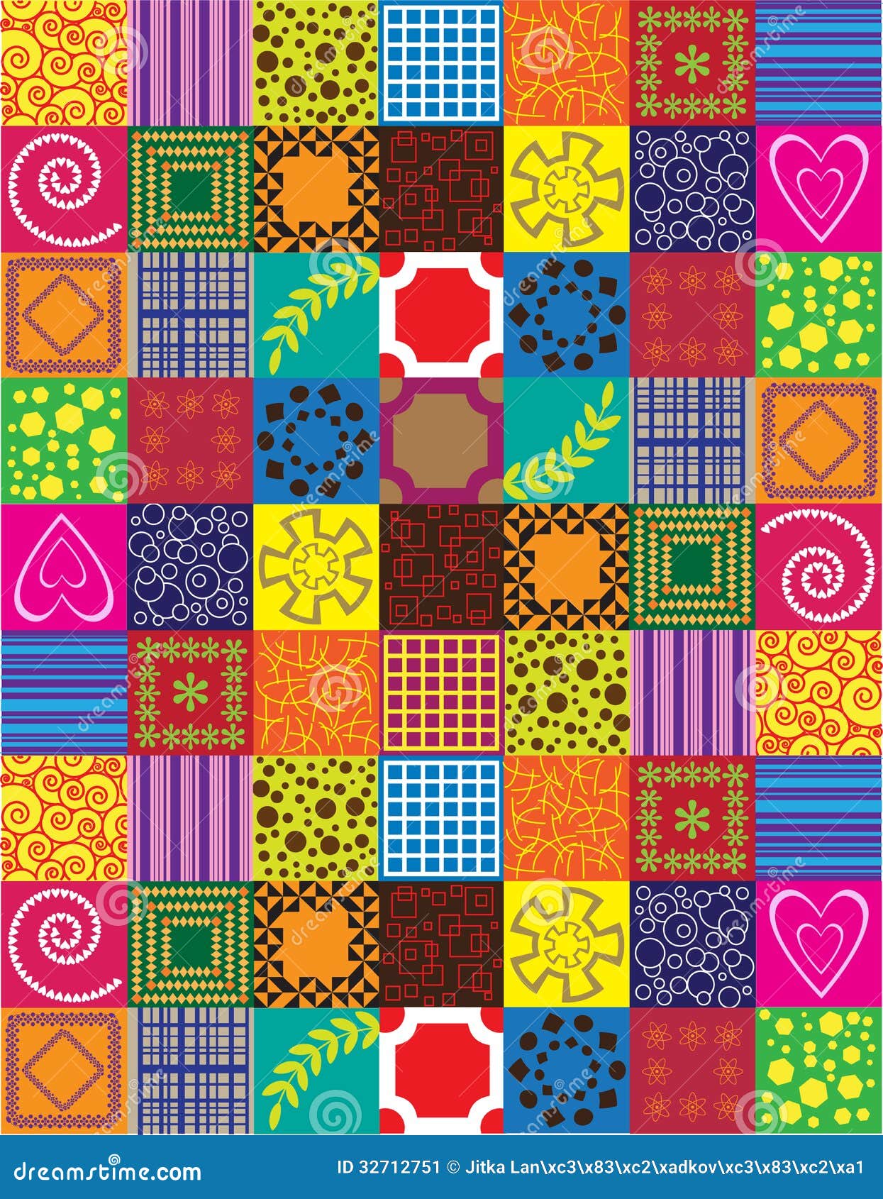 Fondo Abstracto Con Motivos Del Remiendo Stock de ilustración ...