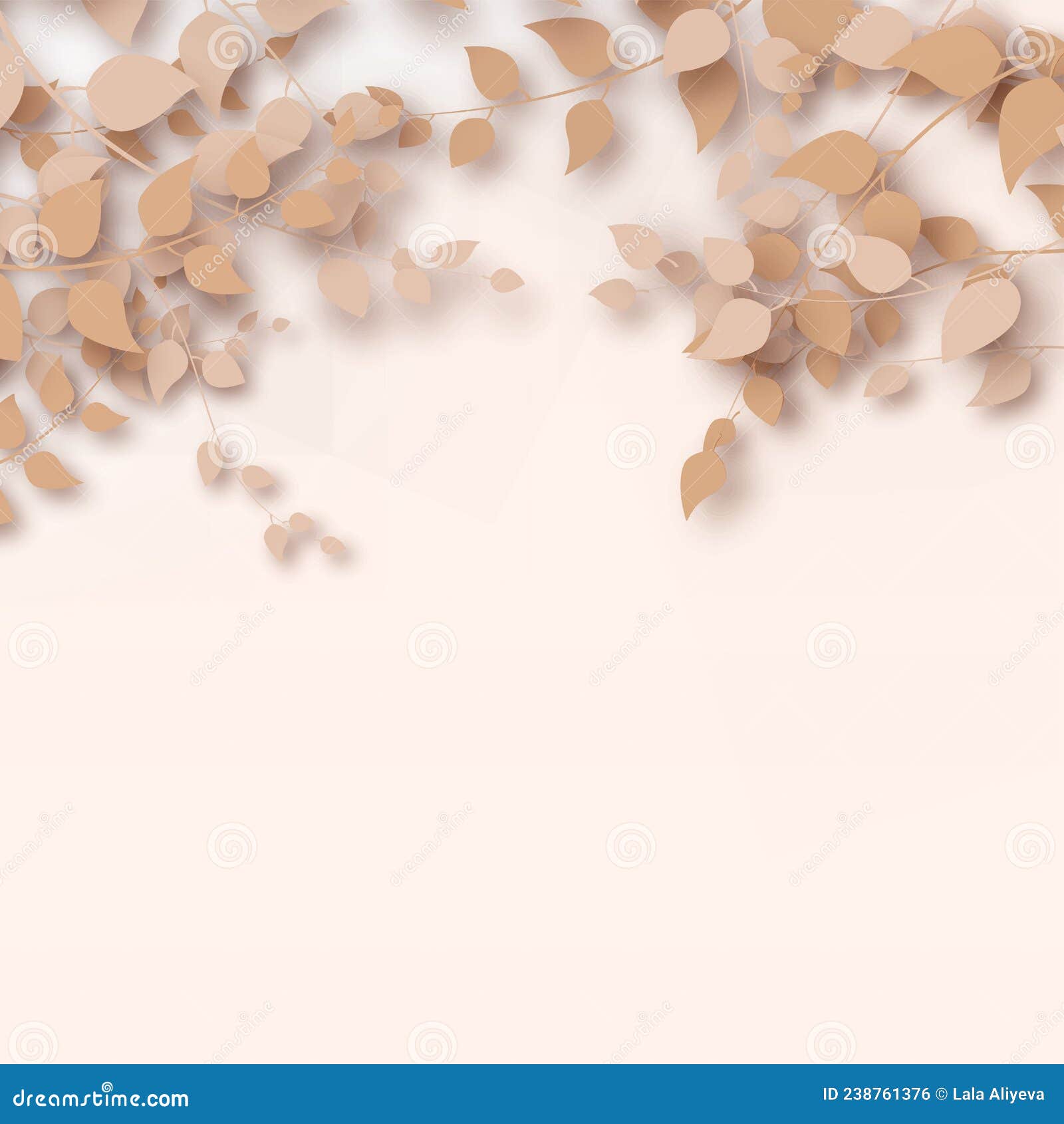 Fondo Abstracto Con Ramas Y Hojas 3d. Vector Ilustración del Vector ...