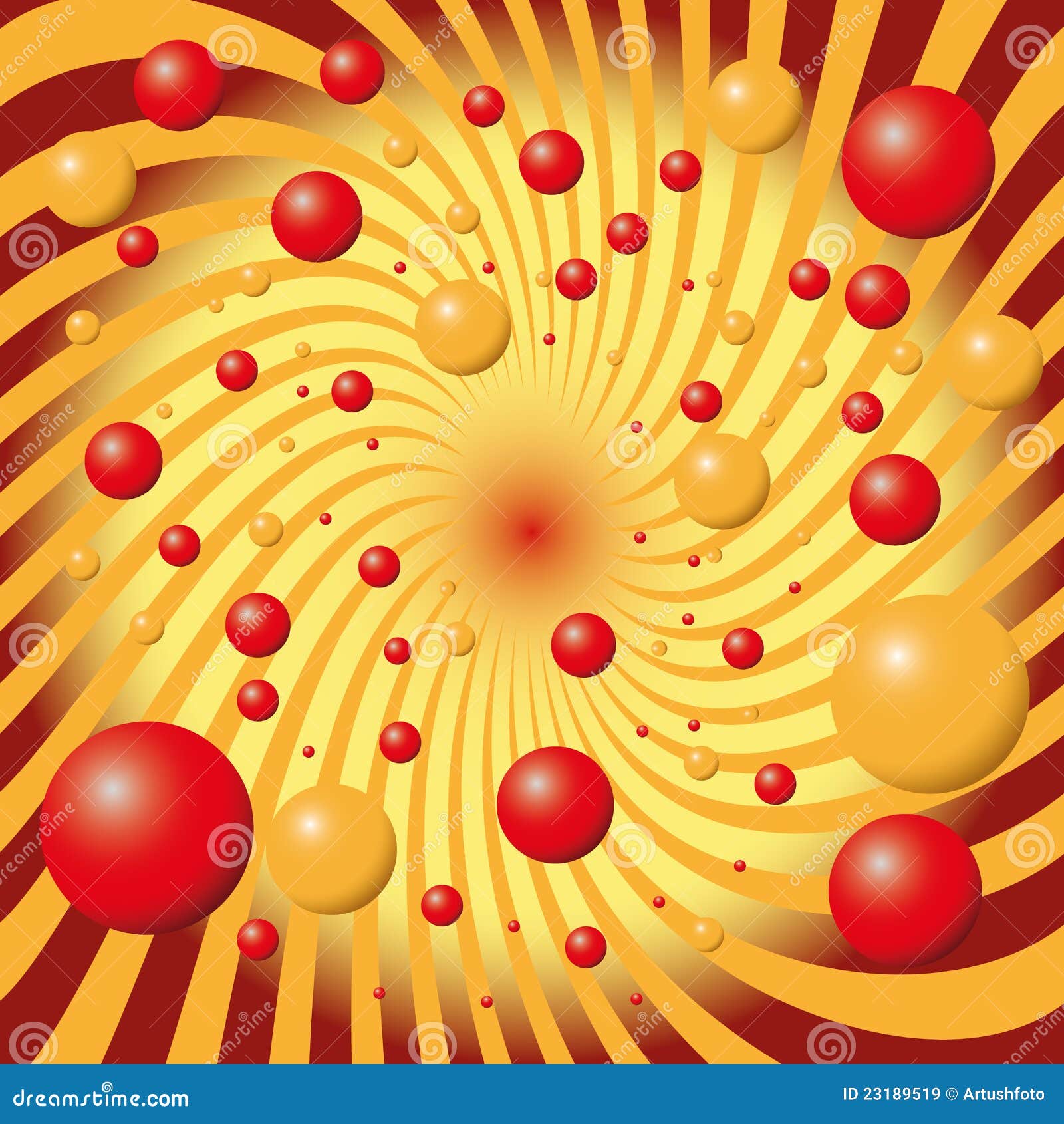 Fondo Abstracto De Bolas Rojas Y Amarillas Ilustración del Vector ...