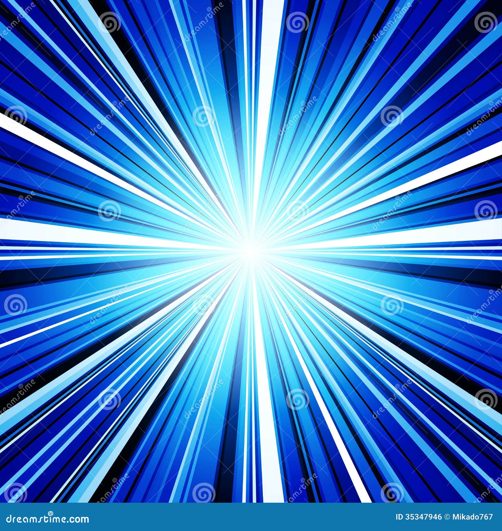 Fondo Abstracto De La Explosión De Las Rayas Azules Ilustración del ...