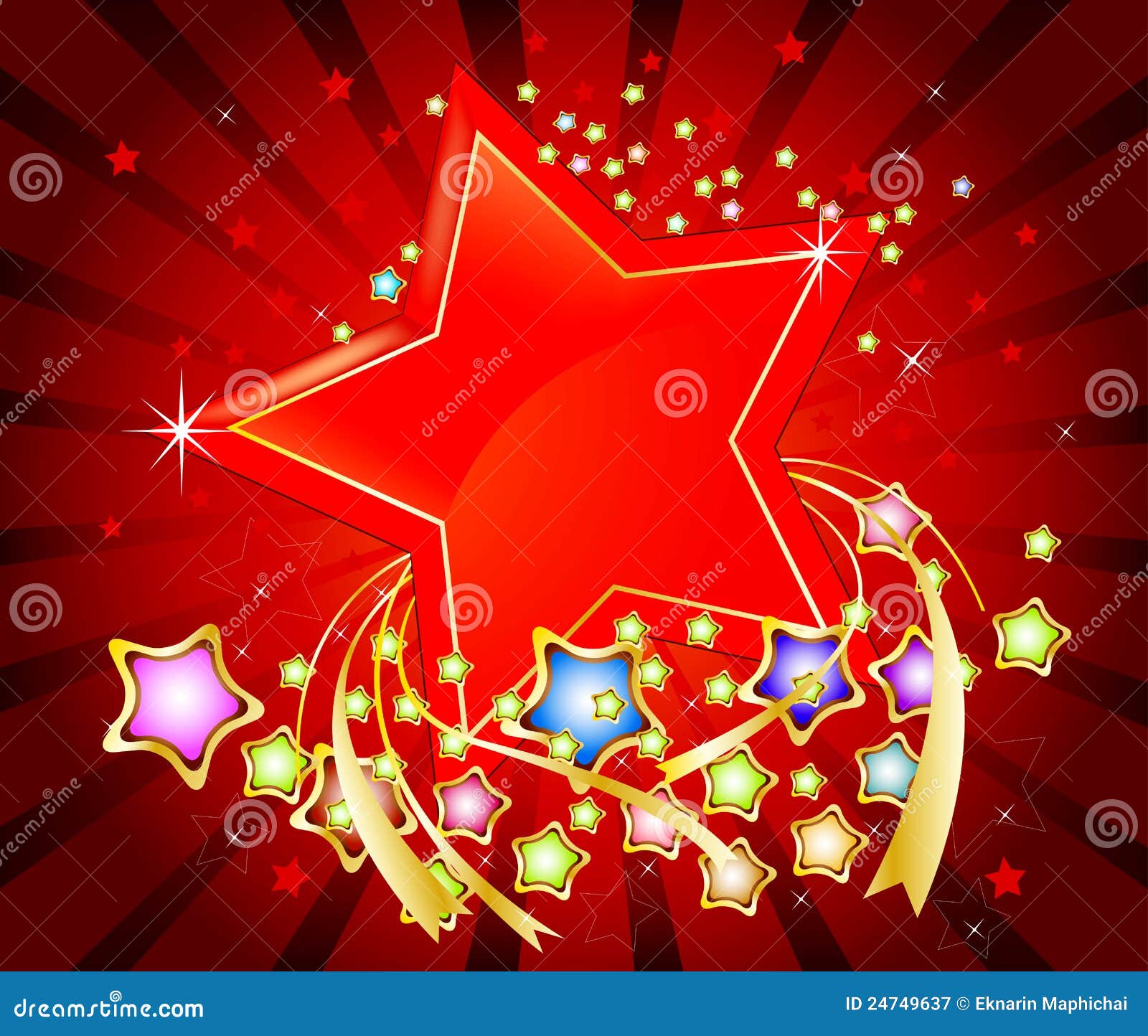 Fondo Abstracto De Las Estrellas Coloridas Stock de ilustración ...