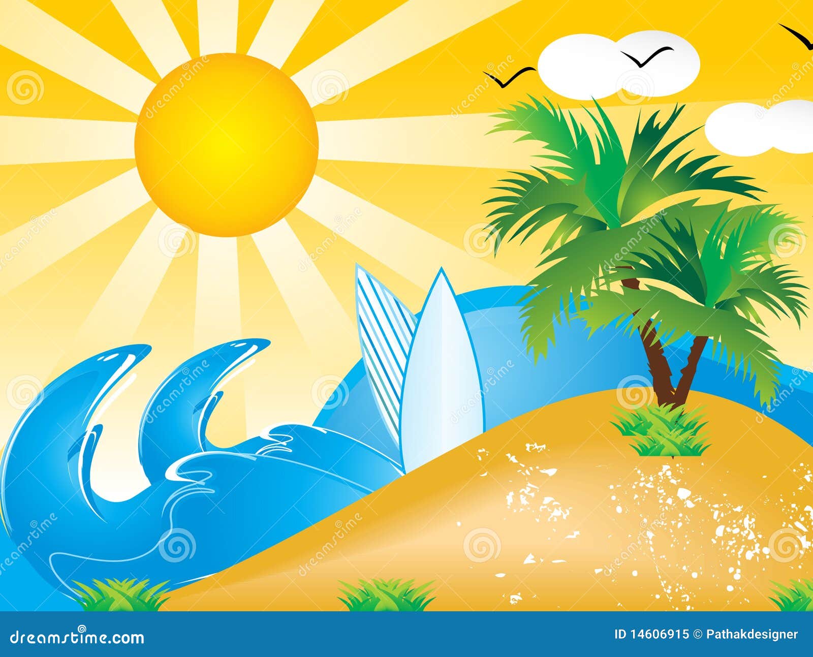 Fondo Abstracto De Las Vacaciones De Verano Del Vector Ilustración del ...