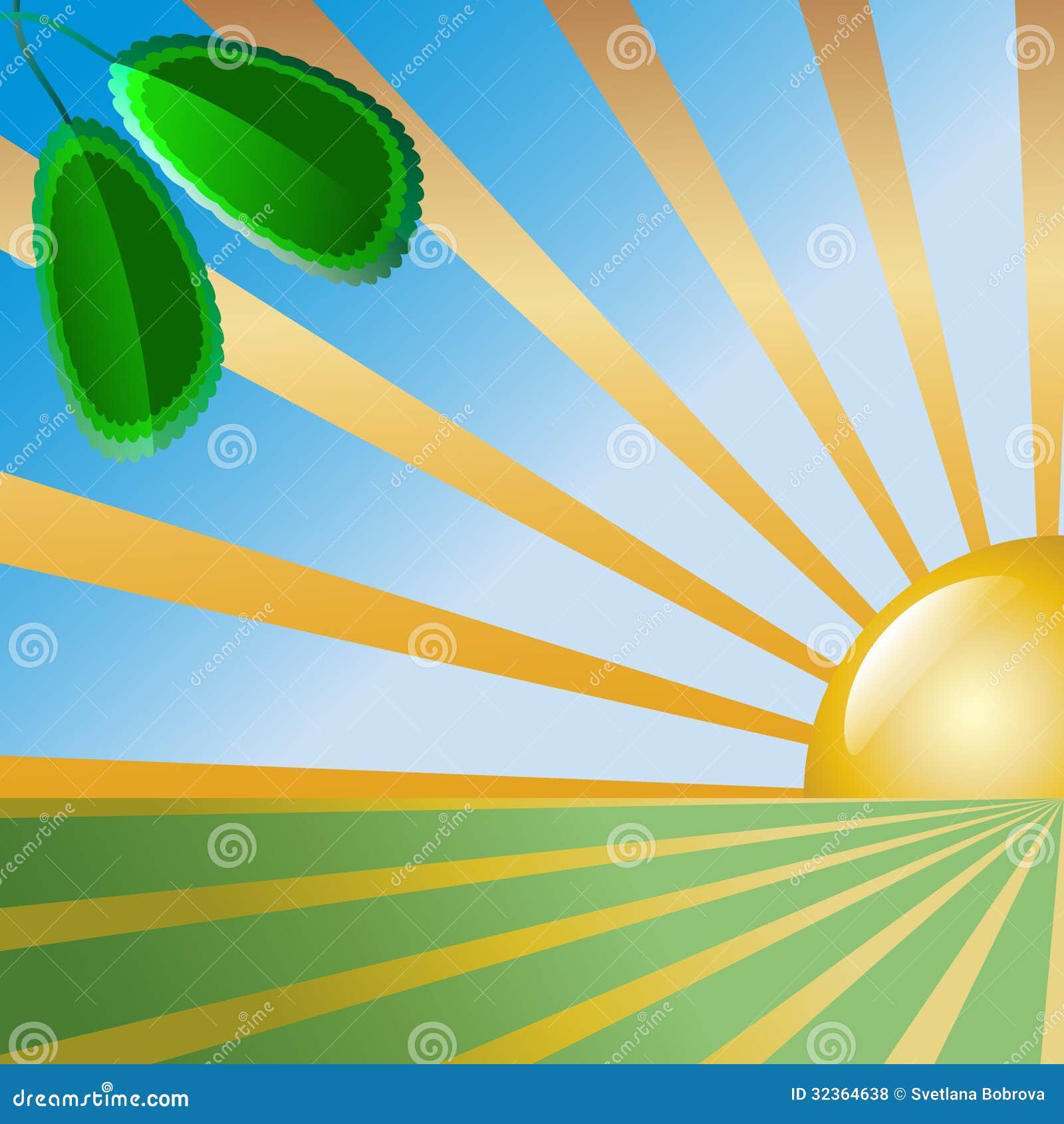 Fondo Abstracto Del Vector Con El Sol Naciente Ilustración del Vector ...