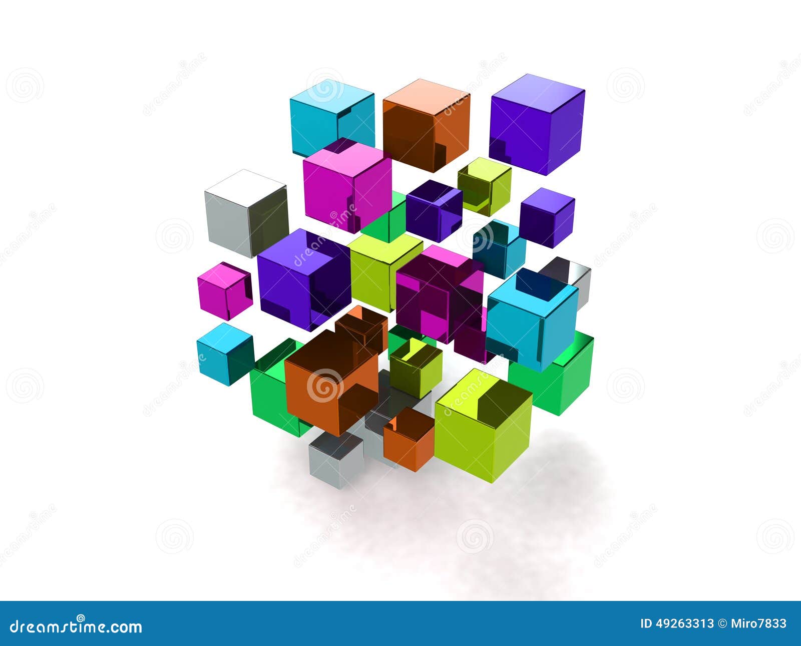 Fondo Astratto Con Molti Cubi Colorati Illustrazione di Stock ...