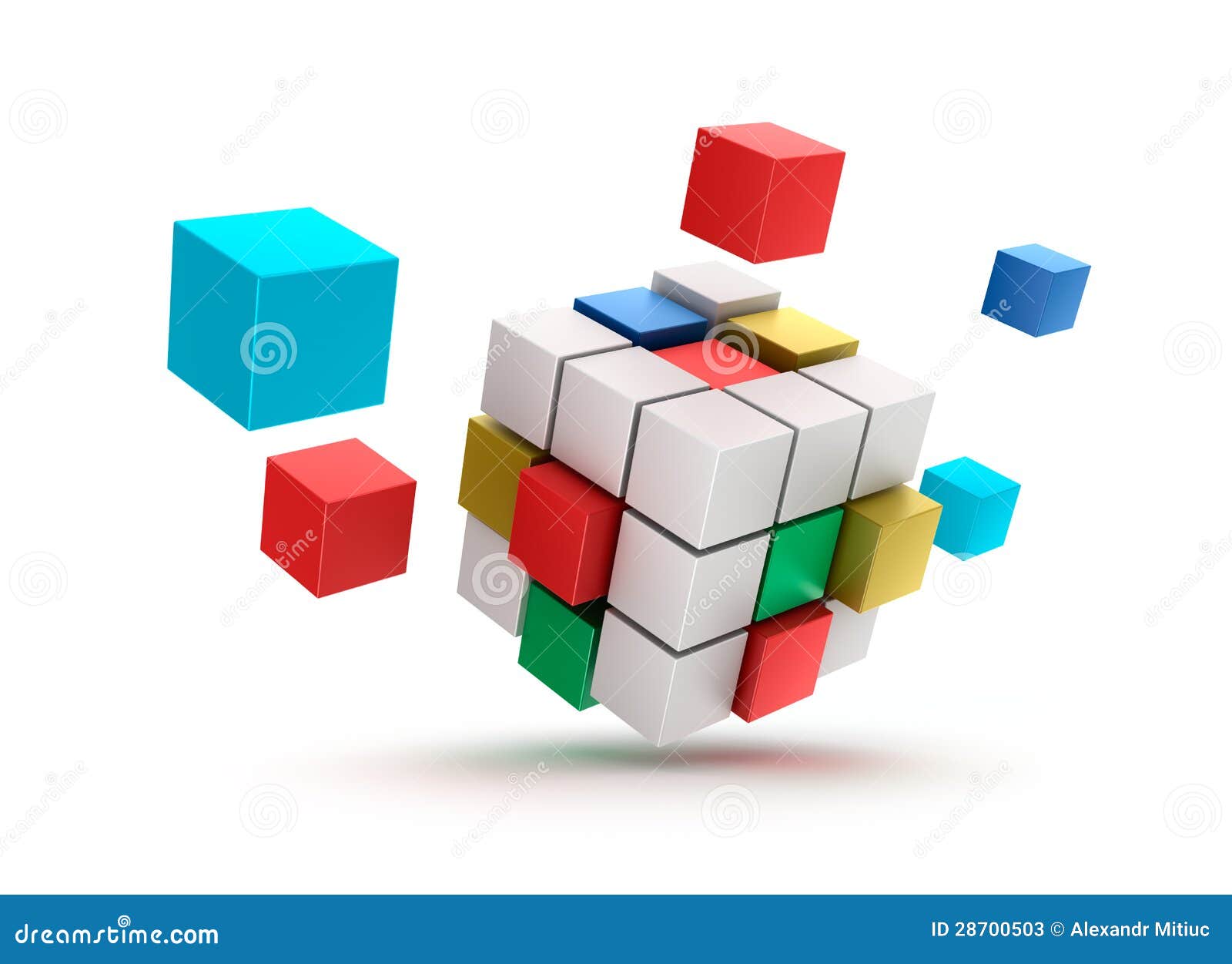 Fondo Astratto Dei Cubi 3D. Su Bianco. Illustrazione di Stock ...