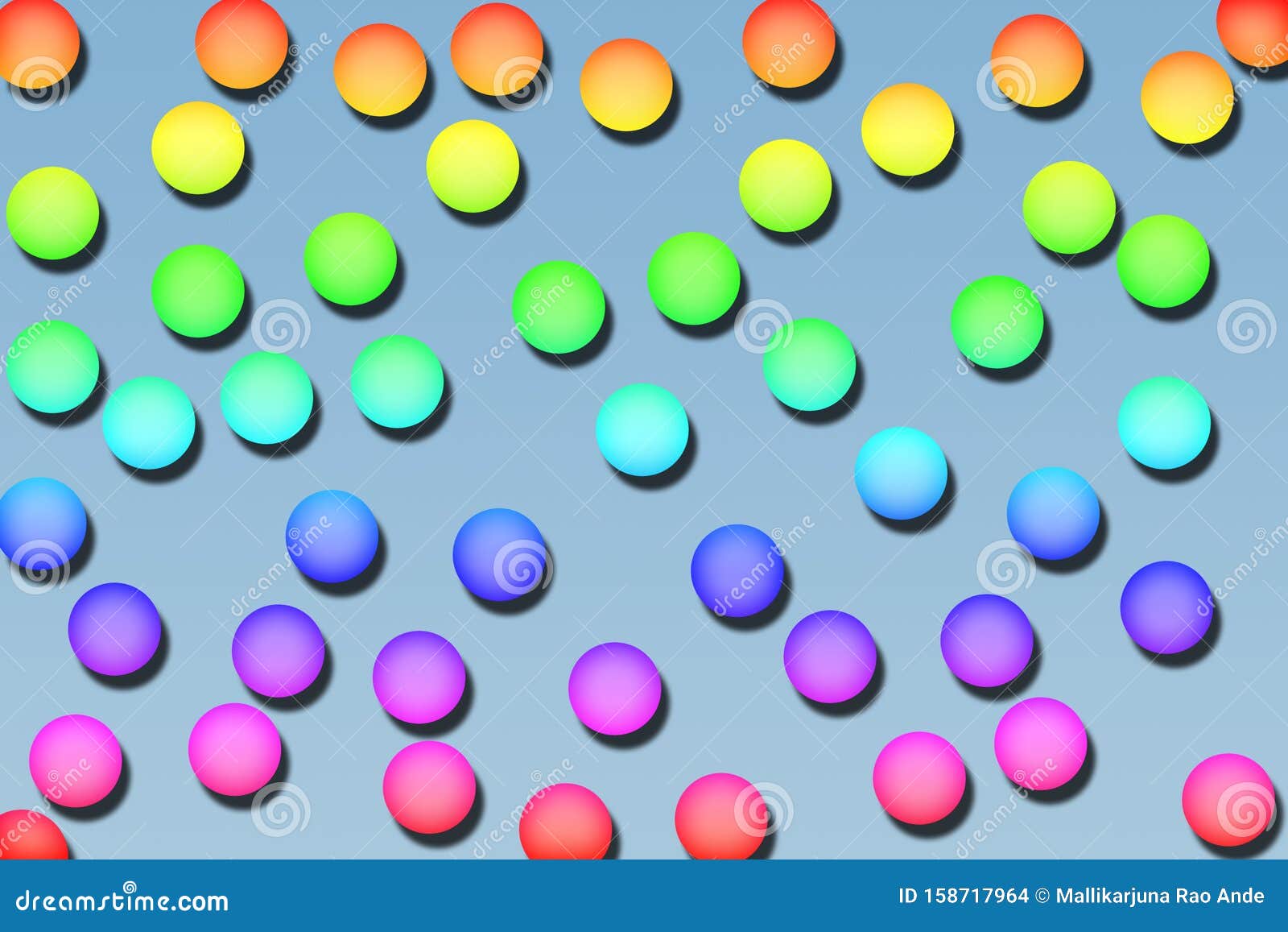 Fondo Azul Abstracto Con Bolas De Colores Stock de ilustración ...
